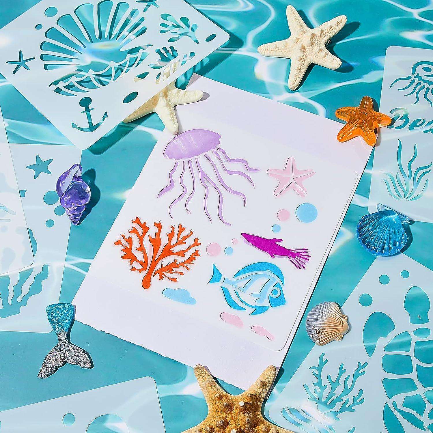 Sea Ocean Creatures Stencils - 30 Piece Set for DIY Crafts and Decor ...