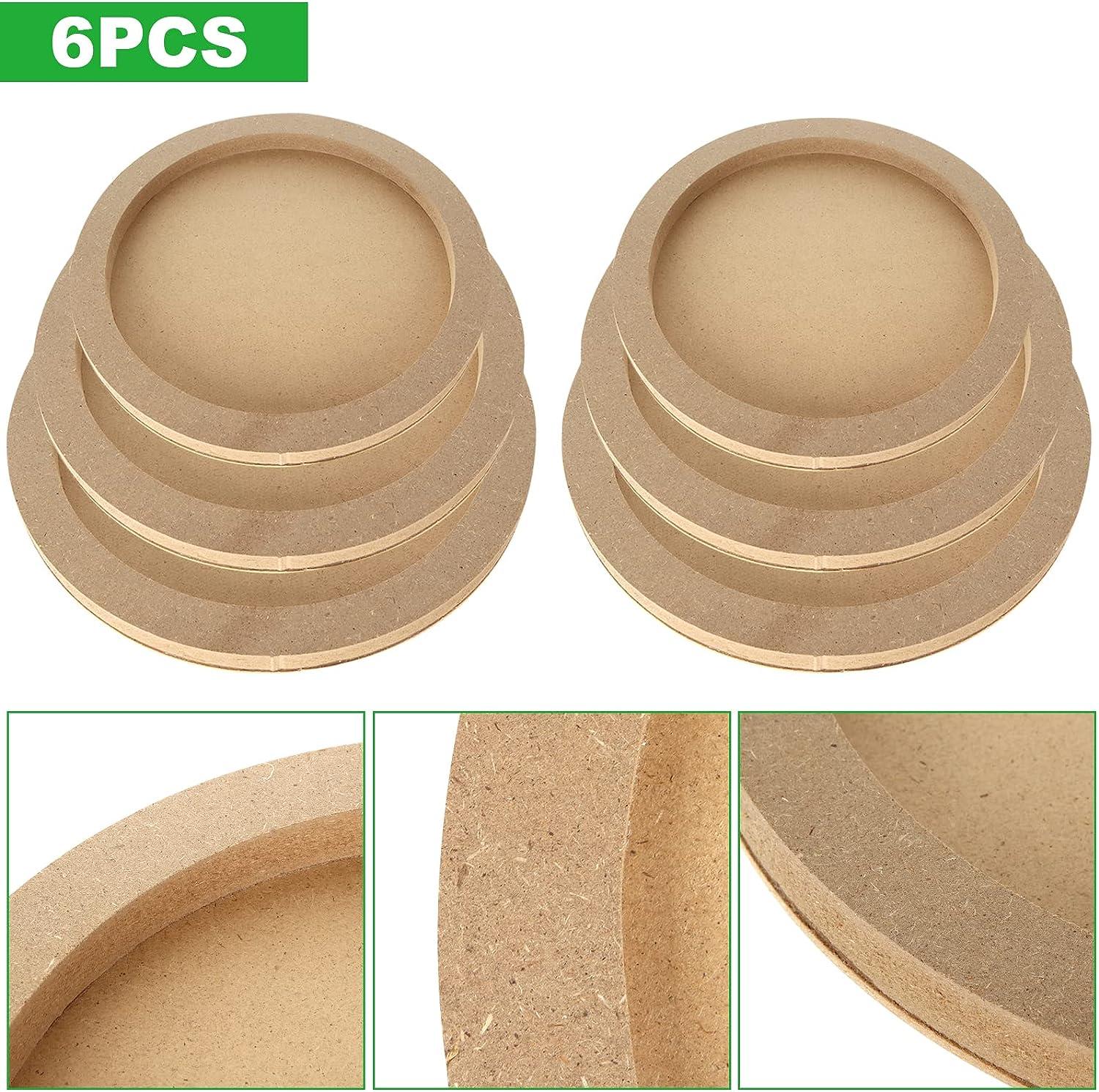 6 Pcs Round Wood Canvas Panels for Painting - 3 Sizes - Arts & Crafts ...