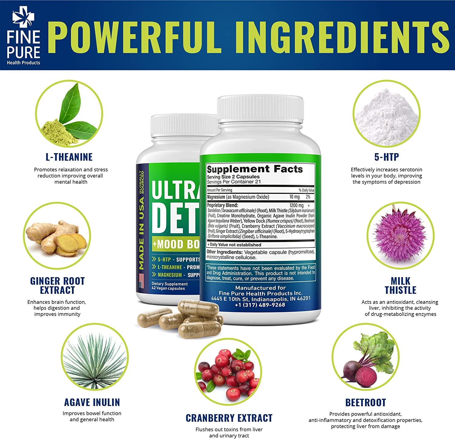 Detox Herbal Supplement for Liver & Urinary Tract Cleanse - Made in USA ...