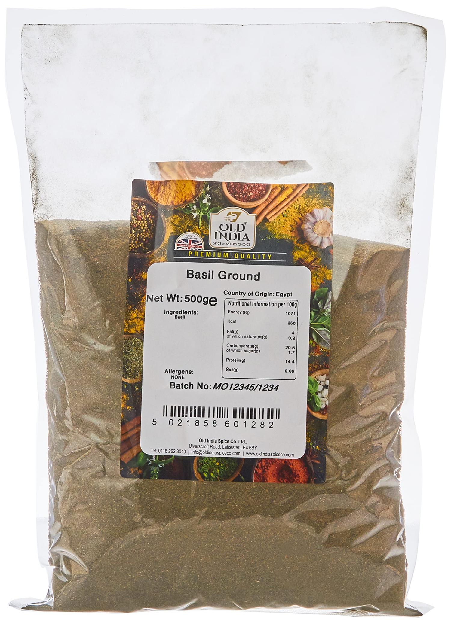 Old India Basil Ground 500g - Premium Quality Basil Powder for Culinary ...