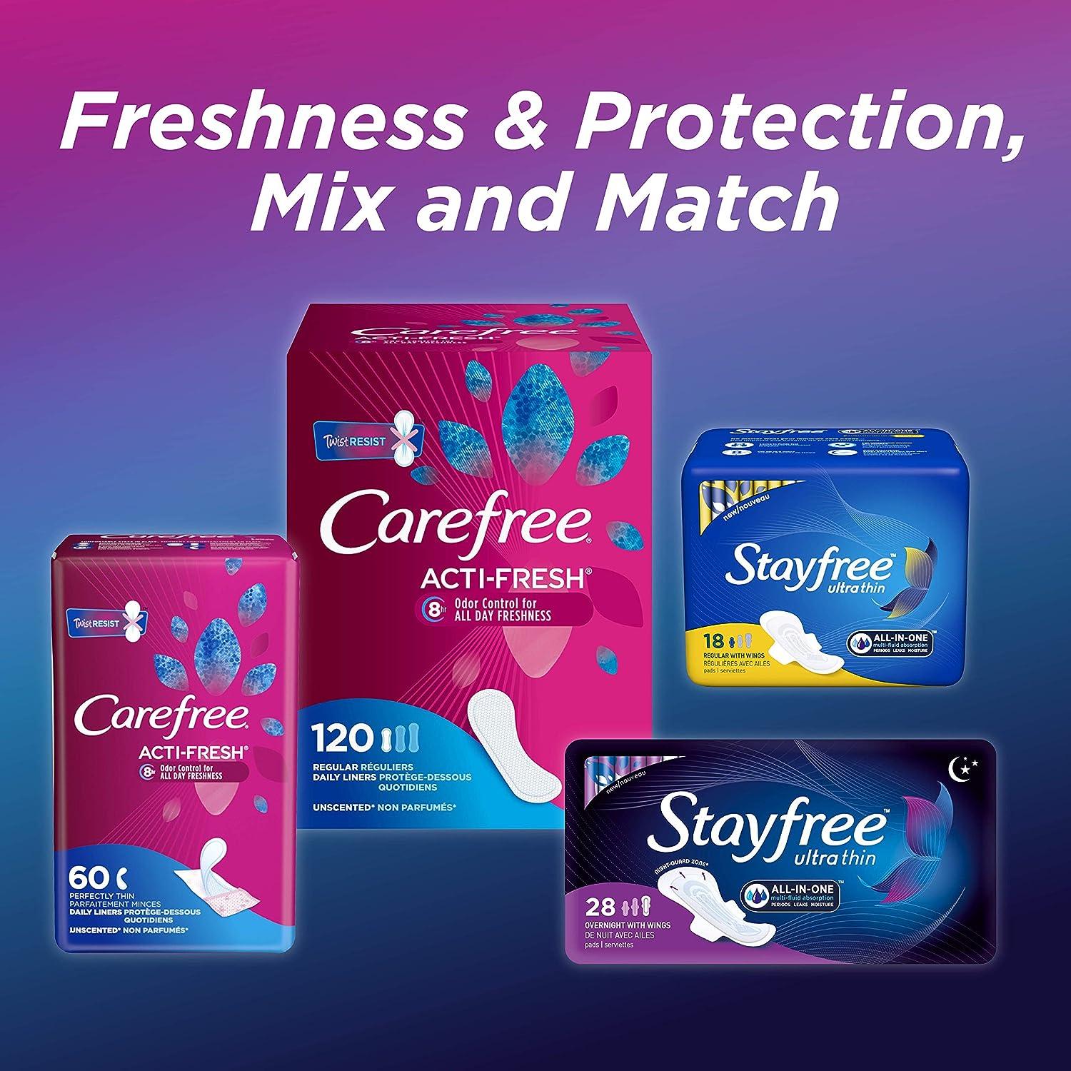 Stayfree Maxi Overnight Pads with Wings - 28 Count Pack for Reliable ...