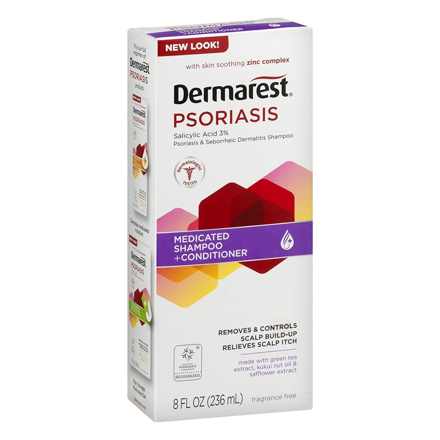 Dermarest Psoriasis Medicated Shampoo + Conditioner 8oz | Soothing ...
