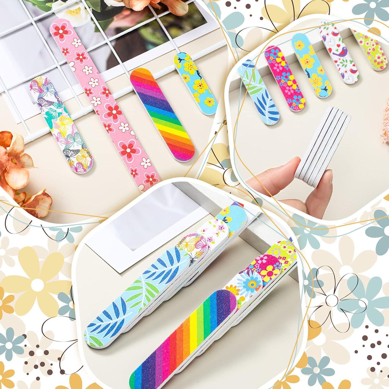 60 Pack Disposable Nail Files Double Sided Emery Boards Mini Fingernail ...