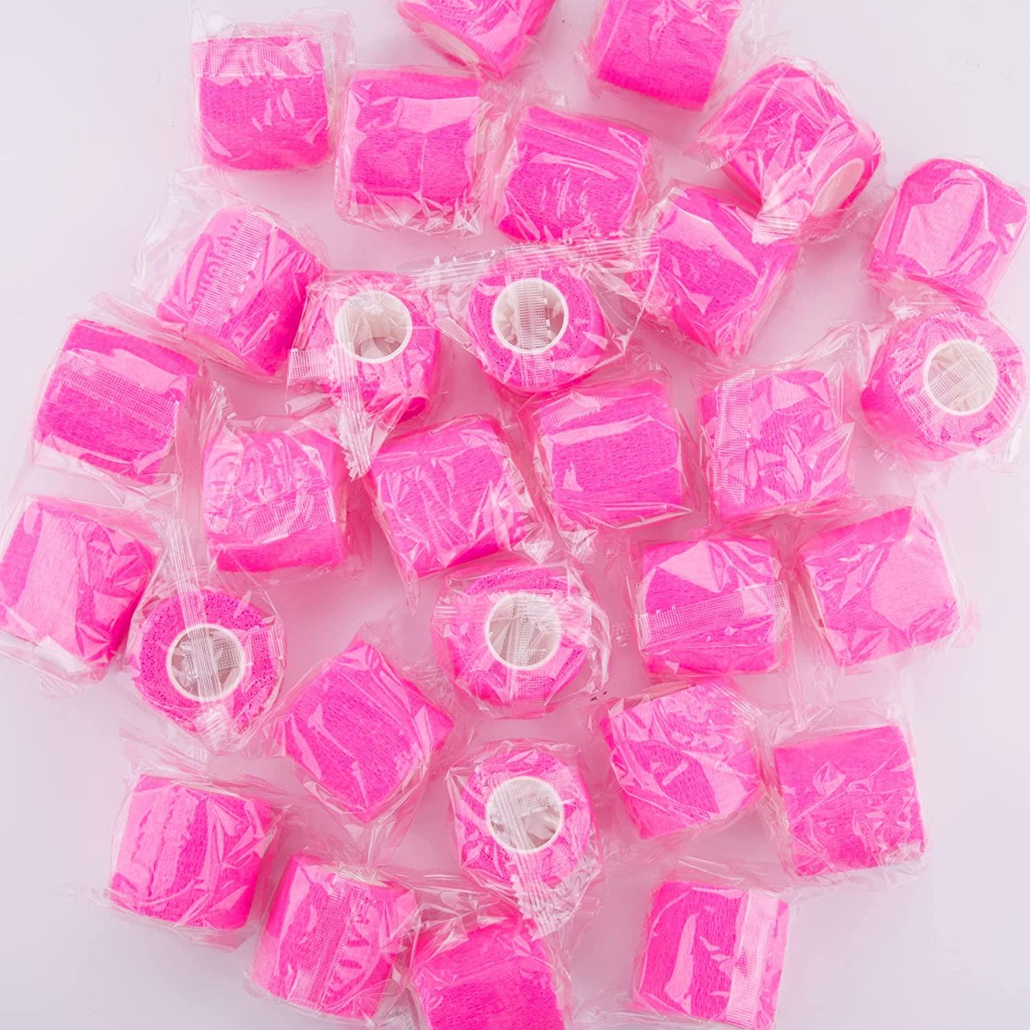 BQTQ 30 Rolls Neon Pink 2 Inch Self Adhesive Bandage Wrap for Wrist ...