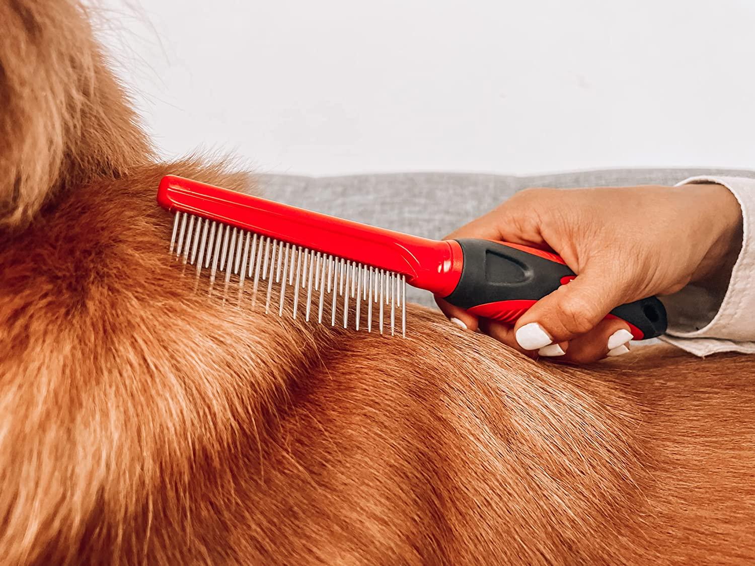 Tuff Pupper Dual Length Detangling Dog Comb | Short and Long Teeth ...