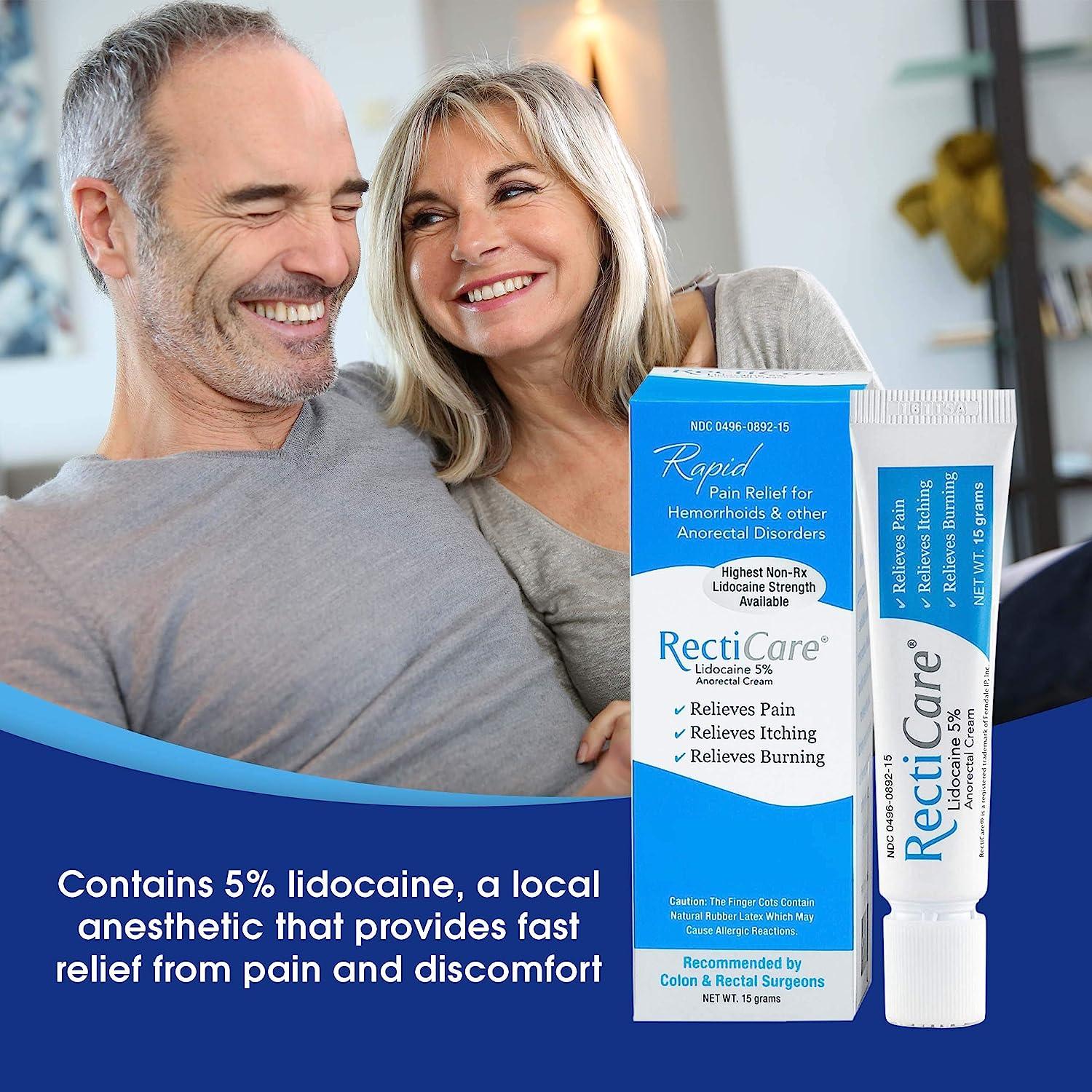 RectiCare Anorectal Lidocaine 5% Cream: Treatment for Hemorrhoids ...