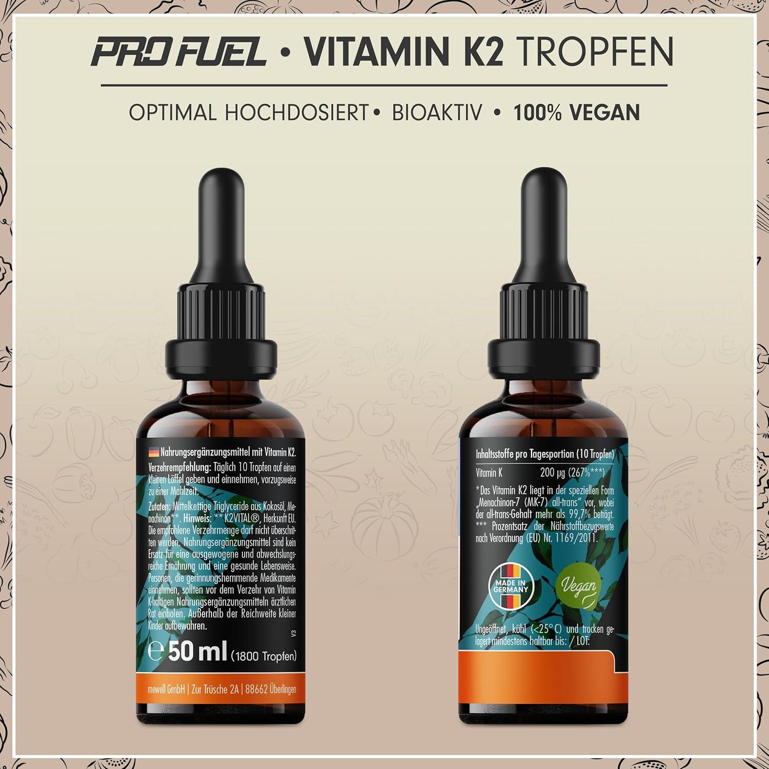 Buy High Dose Vitamin K2 Drops (5400x) - 200 g MK7 K2Vital - 100% Vegan ...