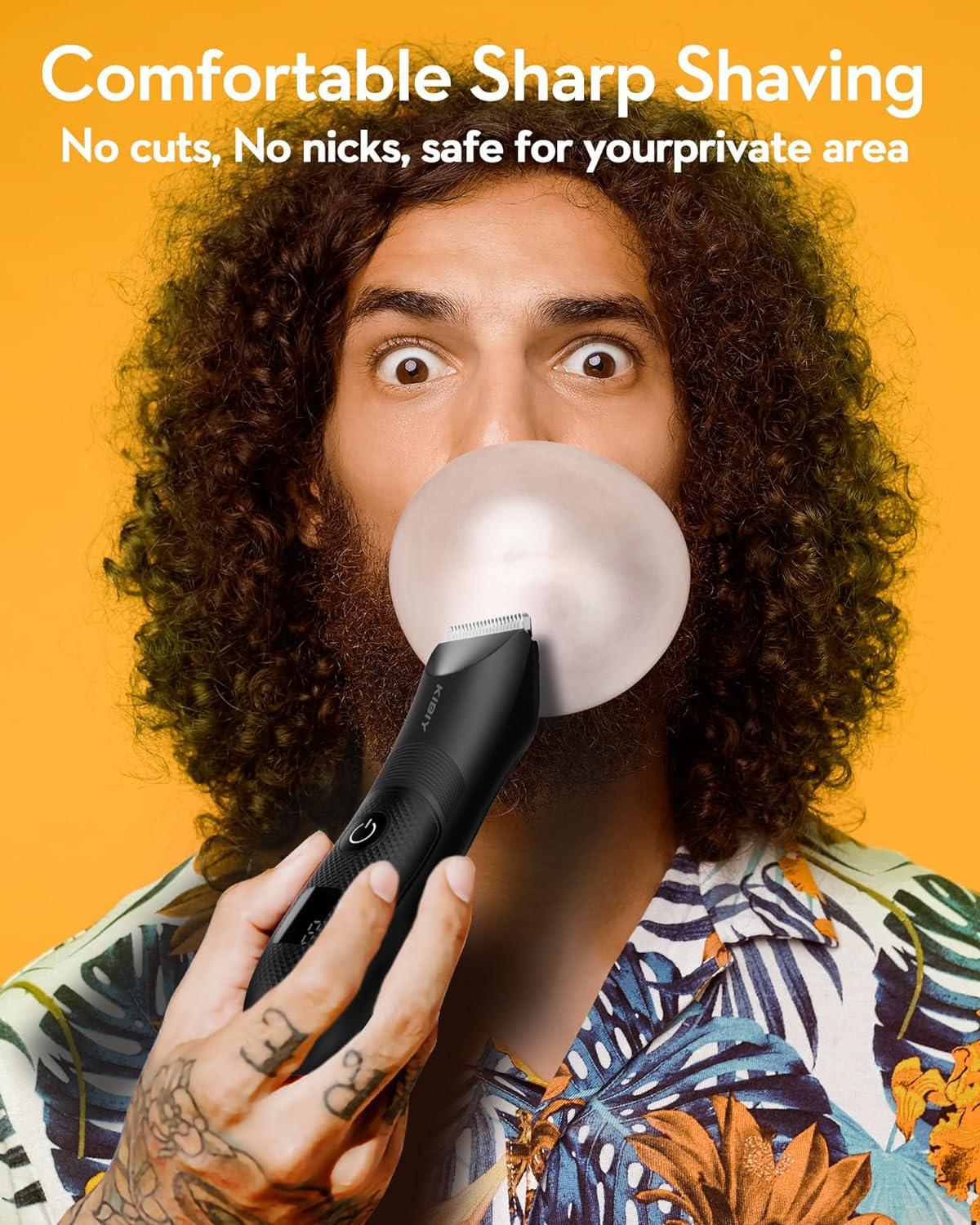 Men's Electric Groin & Pubic Hair Trimmer - Waterproof Body Groomer ...