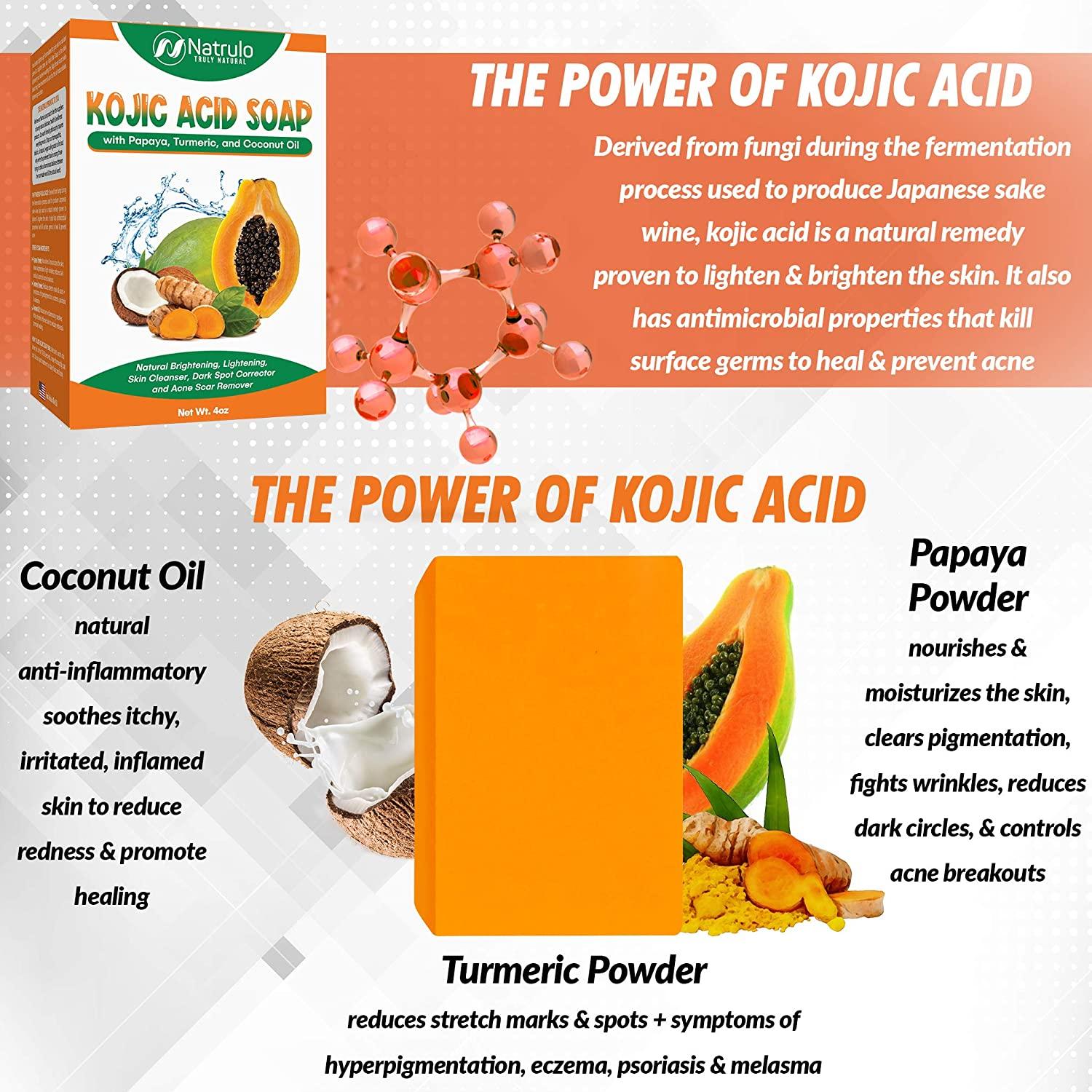 Kojic Acid Soap Face & Body Wash with Turmeric - Brightening Skin ...