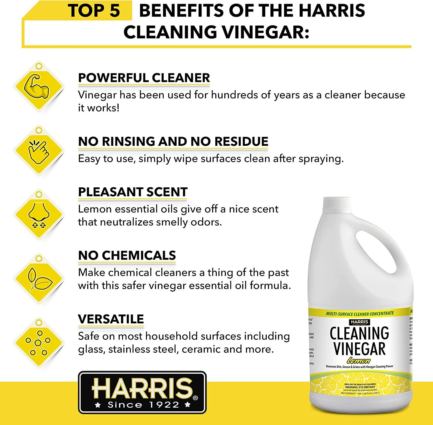 Harris Cleaning Vinegar, Lemon, 128oz, All Purpose Household Surface ...