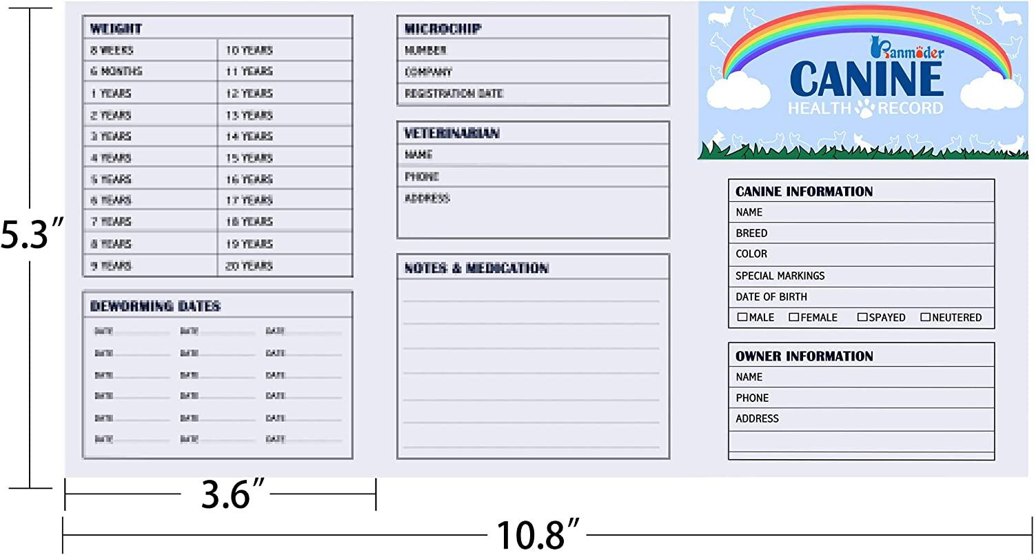 BANMODER Dog Vaccination Record - 26 Pack Puppy Shot & Pet Health ...