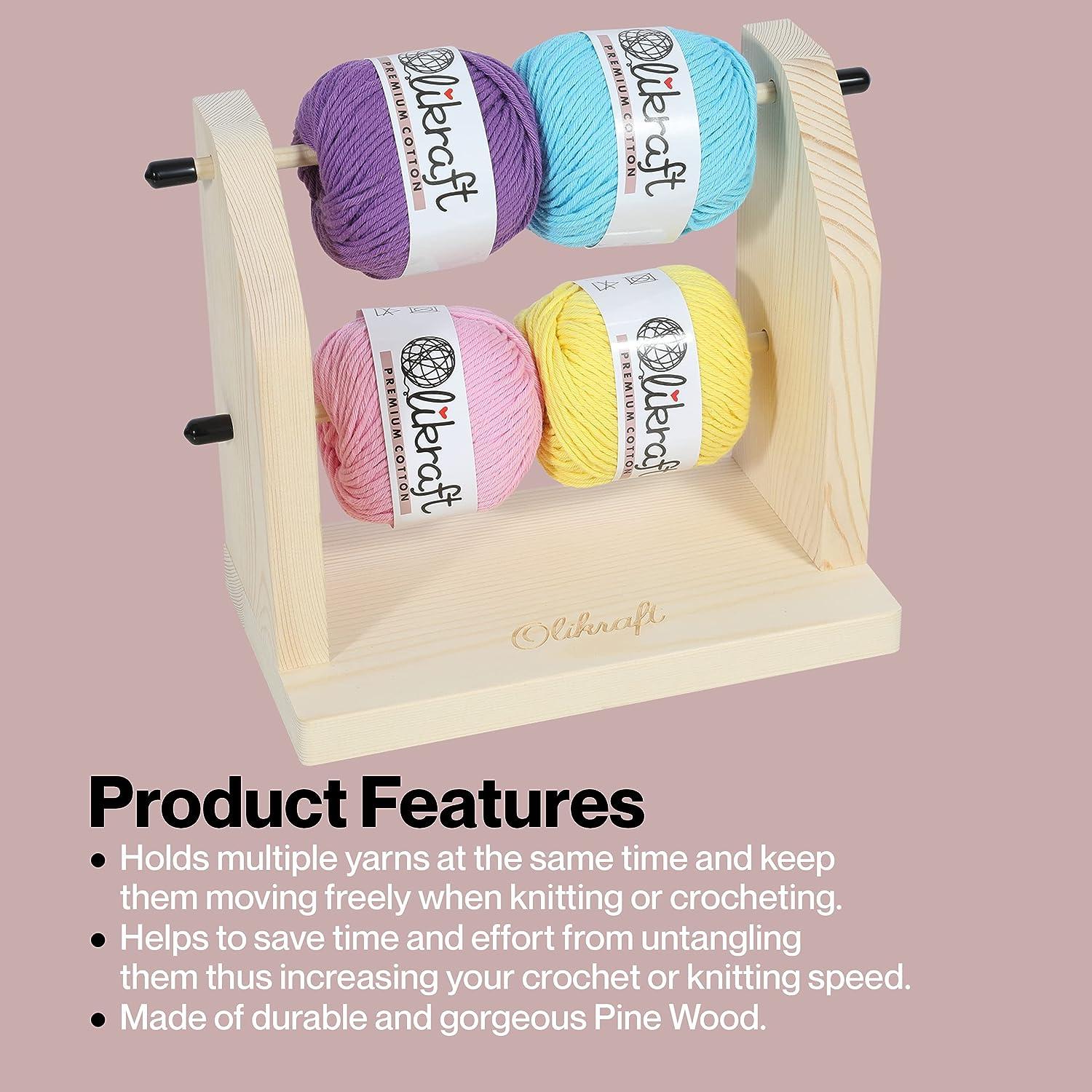 Olikraft Double Revolving Yarn Holder - Horizontal Yarn Spindle Feeder ...