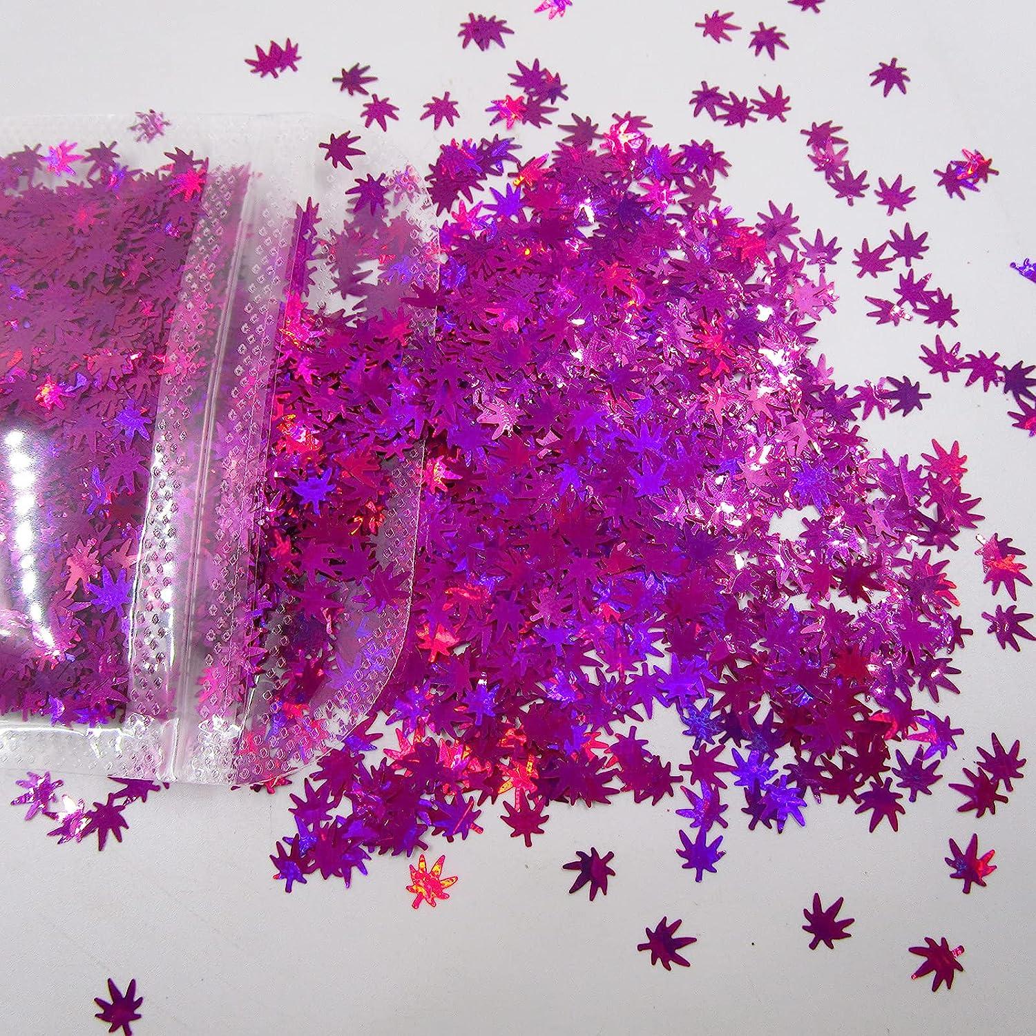 Lifextol 4Pack 40g Weed Leaf Chunky Glitter Flakes - Holographic Pot ...