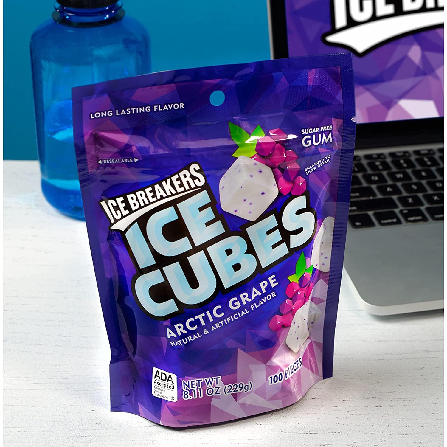 Ice Breakers Ice Cubes Arctic Grape Sugar Free Chewing Gum - 8.11 oz ...