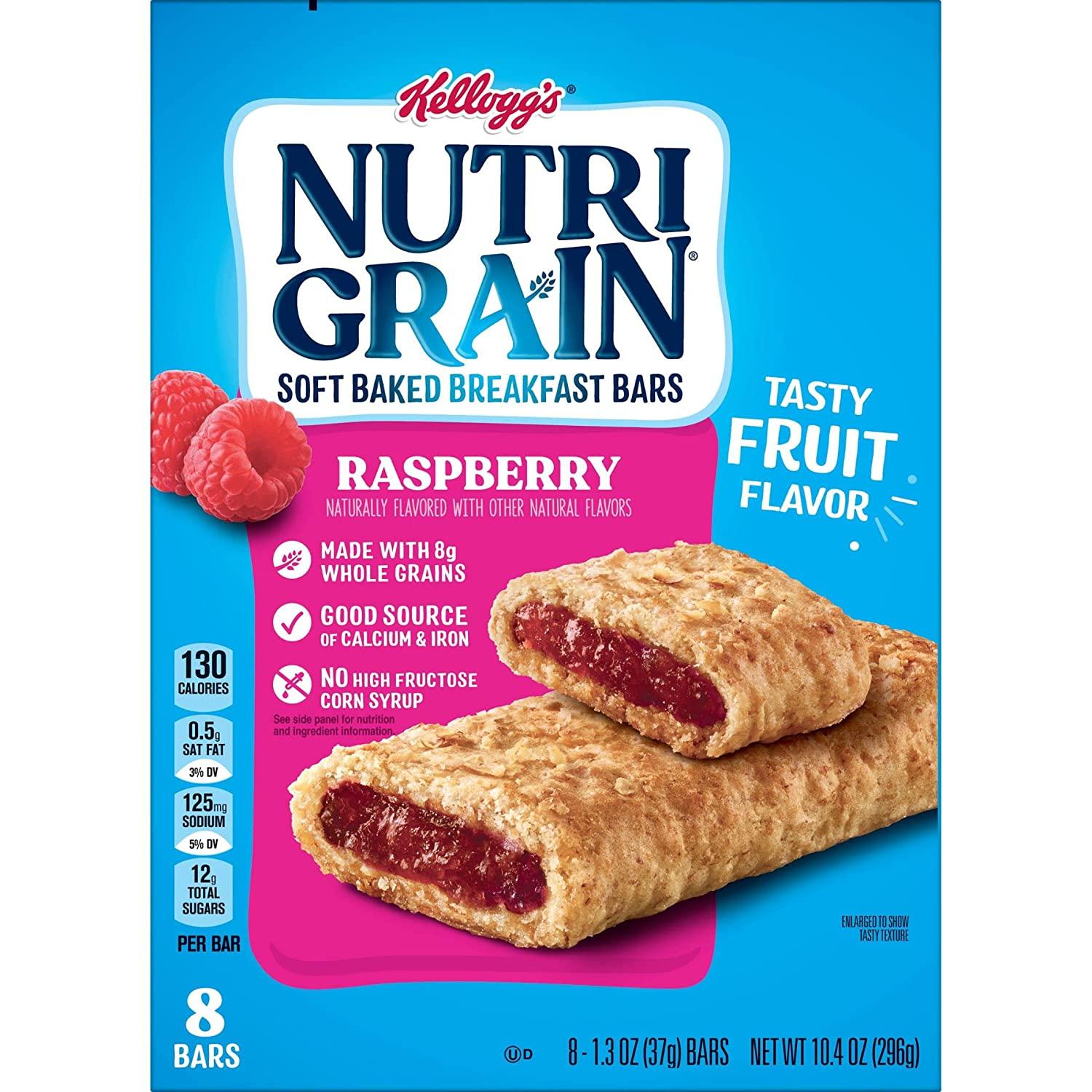 Nutri-Grain Soft Baked Raspberry Breakfast Bars - Whole Grain Kids ...