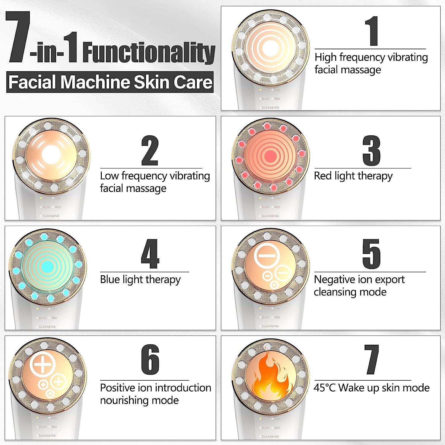 Aikertec 7 in 1 Face Massager Electric - Anti-Aging High Frequency ...