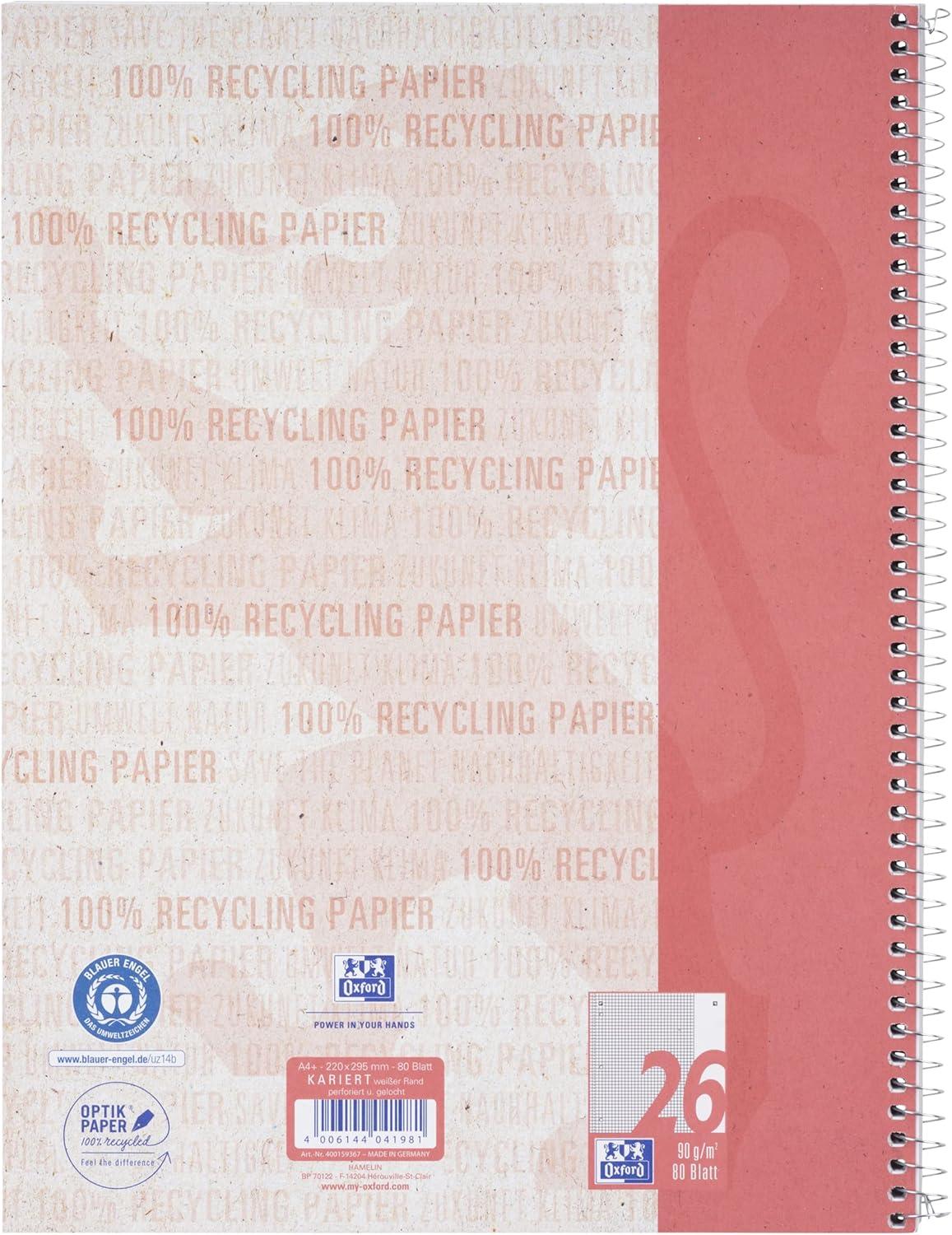 Buy Oxford Recycling College Block A4 Squared - 80 Sheets Pack of 10 ...