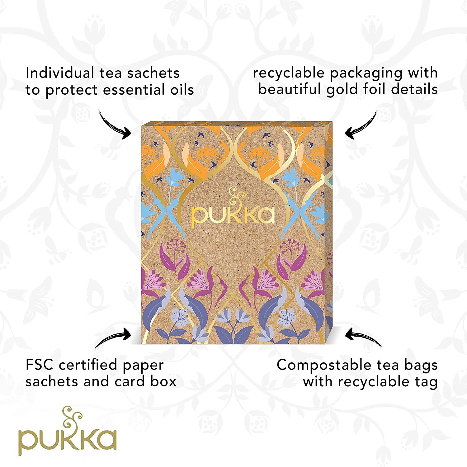 Pukka Herbal Tea Sampler Gift Box - 45 Eco-Friendly Organic Tea Bags ...