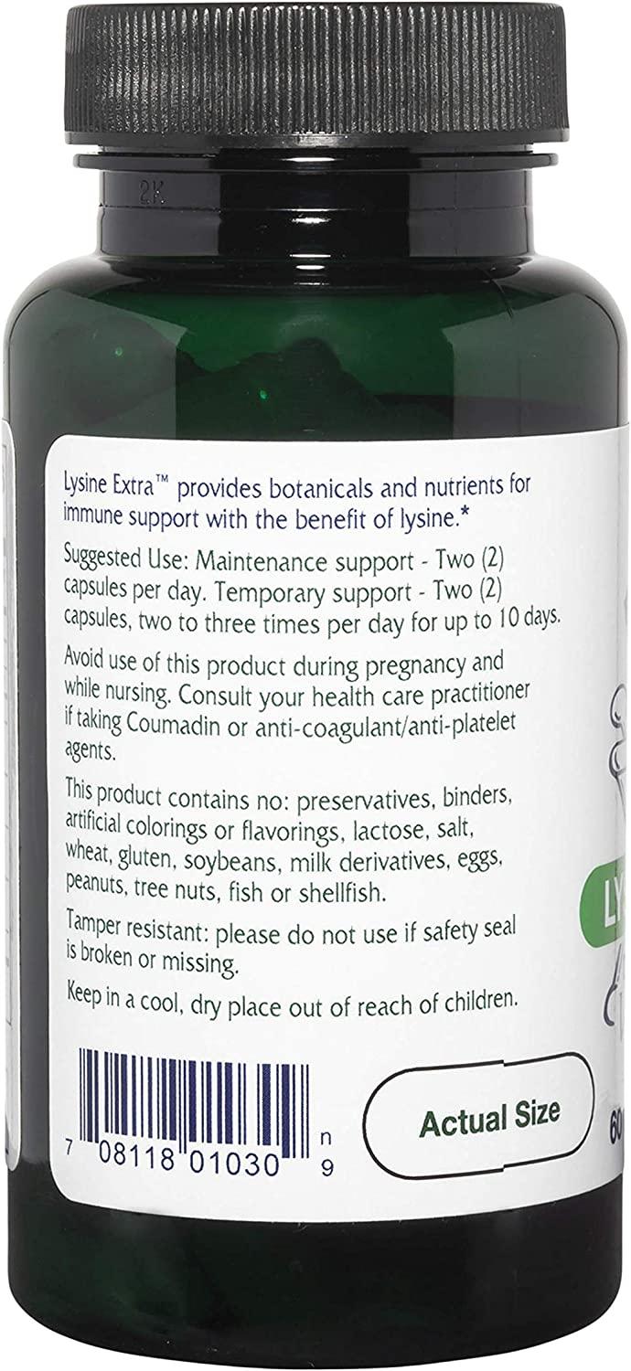 Vitanica Lysine Extra Immune System Support Vegan Capsules - 60 Count ...