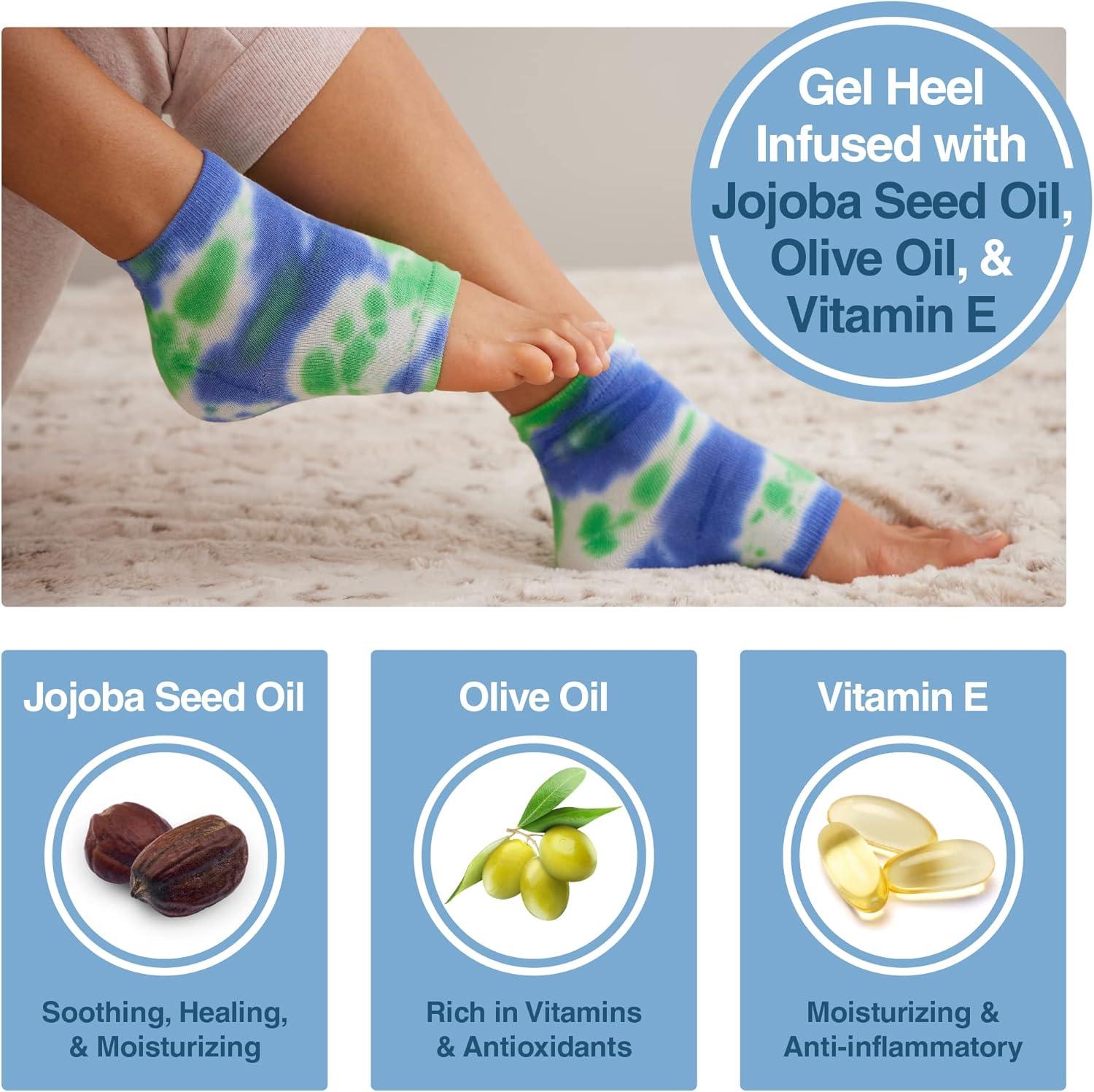Zentoes Moisturizing Heel Socks - 2 Pairs of Gel-Lined Toe-Free Spa ...