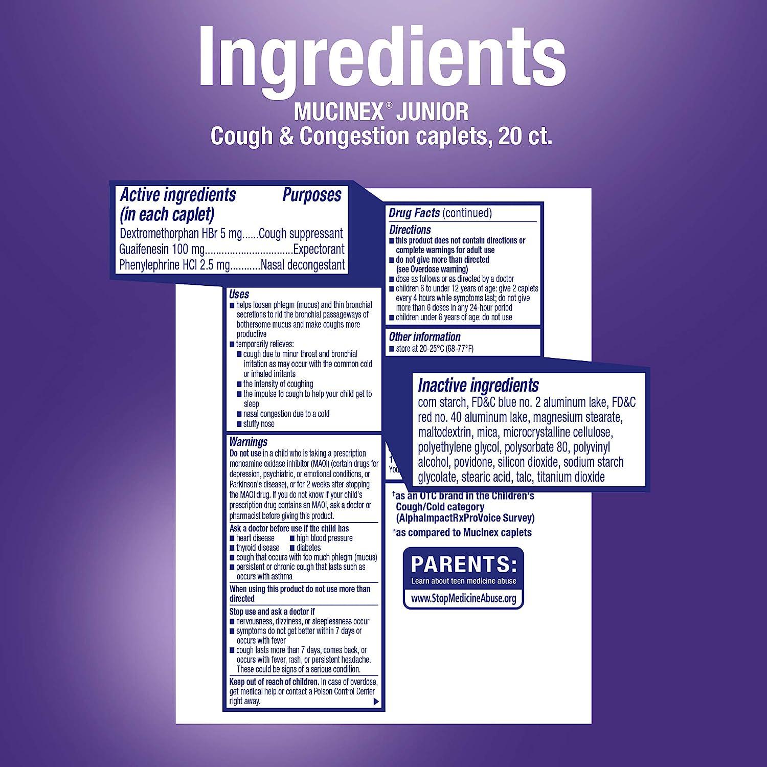 Nasal Decongestant Cough Suppressant & Expectorant Junior Cough ...