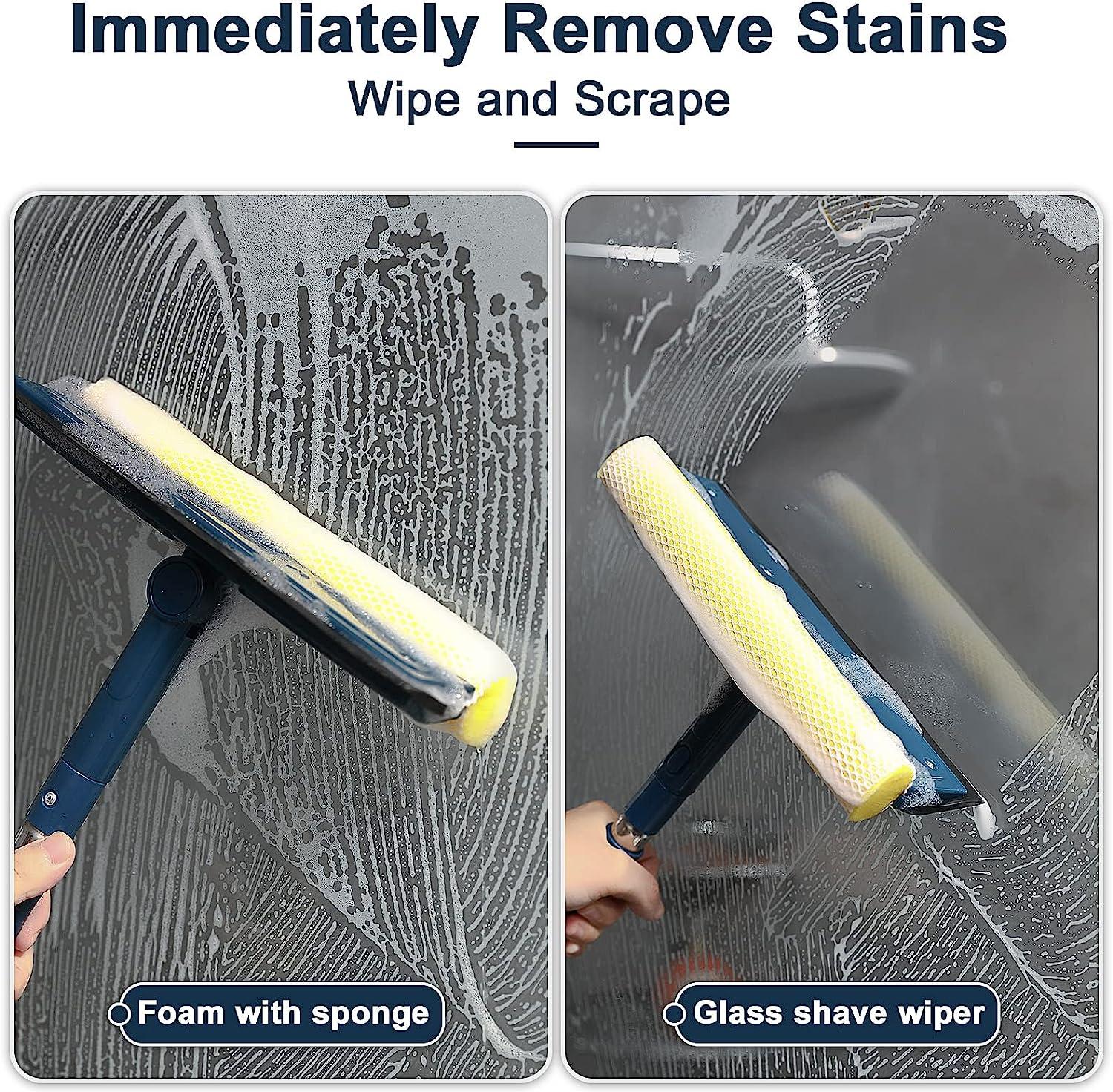 Multi-Use Window Squeegee with 56 Long Handle | 2-in-1 Cleaning Tool ...