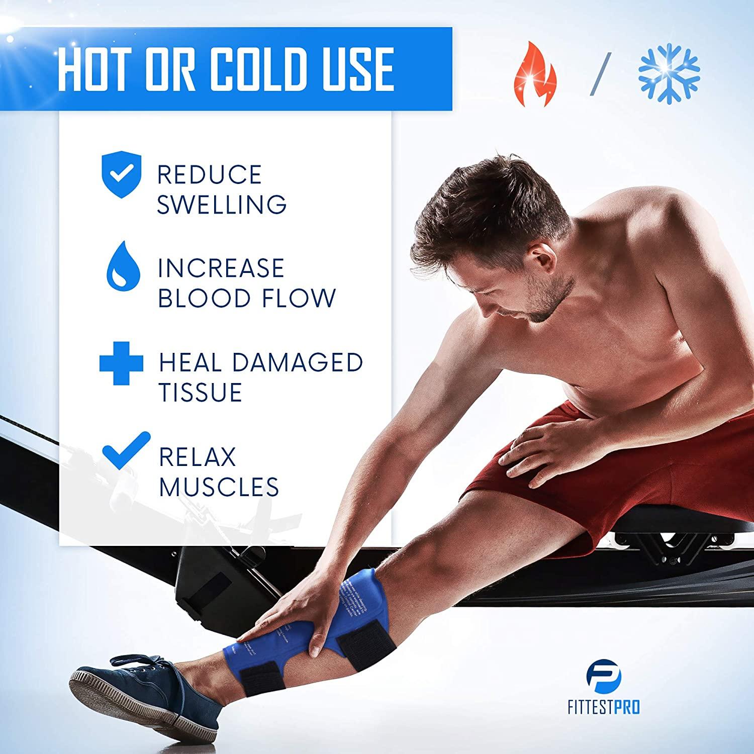 Shin Splint Ice Packs - Set of 2 | Hot/Cold Therapy Wrap for Leg & Calf ...