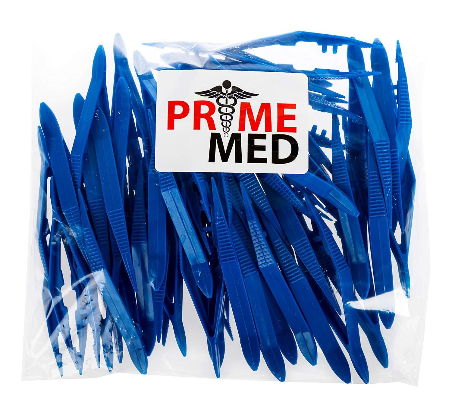 PrimeMed Plastic Blue Forceps (Tapered Tweezers) - Bulk Pricing (125 ...