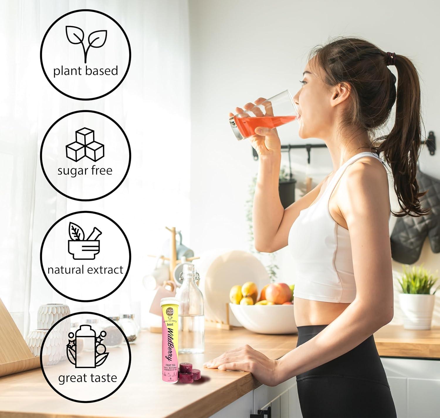 Buy 100% Natural Peppermint Tea Pop - Crystallized WildBerry Punch ...