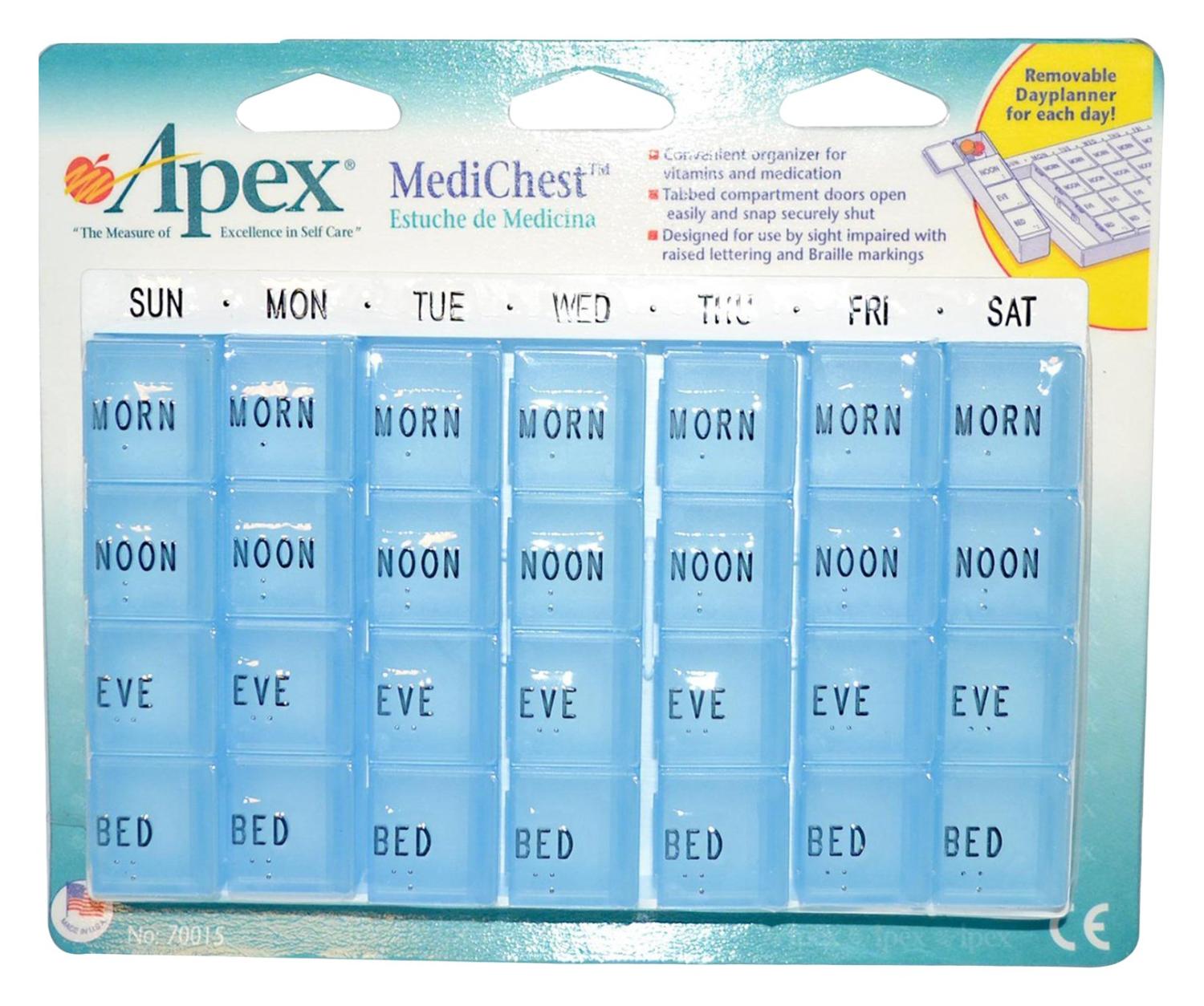 Buy Apex Medi Chest Pill Box Organizer 70015 - Ideal for Vitamins ...