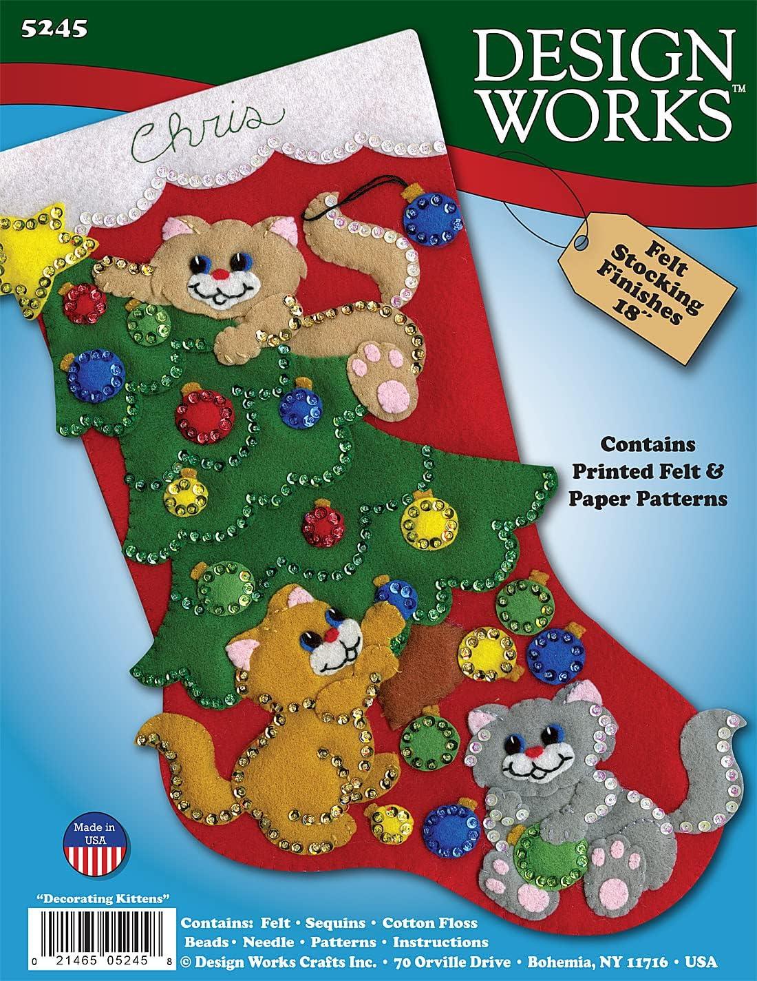 Tobin Decorating Kittens Felt Stocking Kit - Multi | Fun DIY Christmas ...
