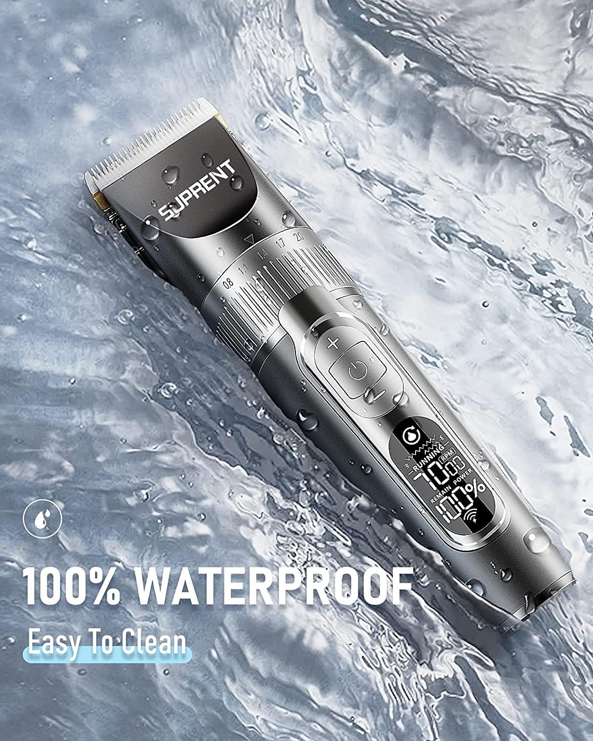 SUPRENT Cordless Hair Clippers for Men - Professional Waterproof ...