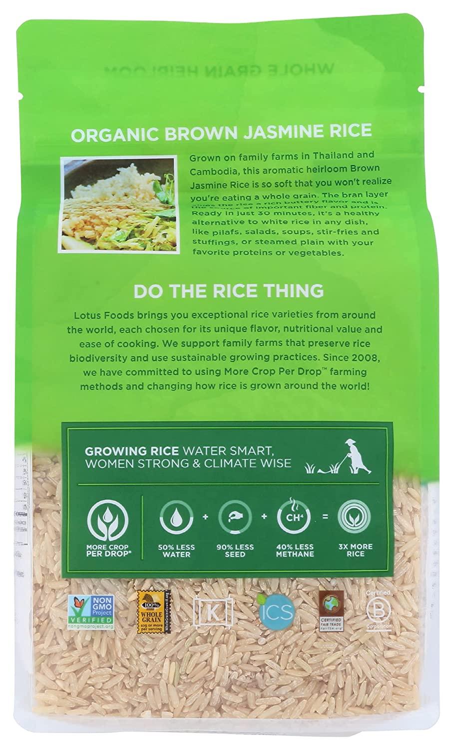 LOTUS FOODS Organic Brown Jasmine Rice - 30 OZ | Buy Now with Express ...