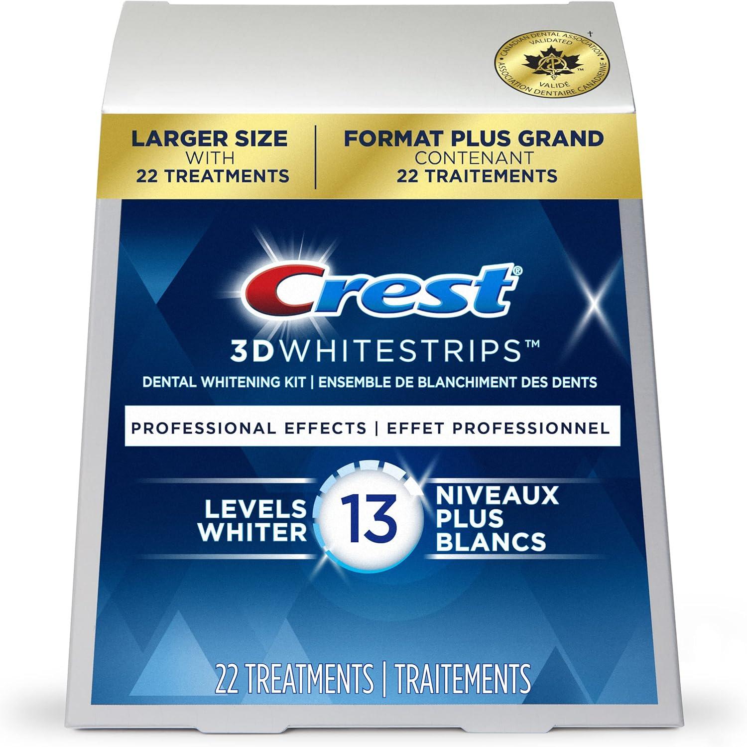 Crest 3D White Whitestrips Professional Effects Teeth Whitening Kit 22 ...