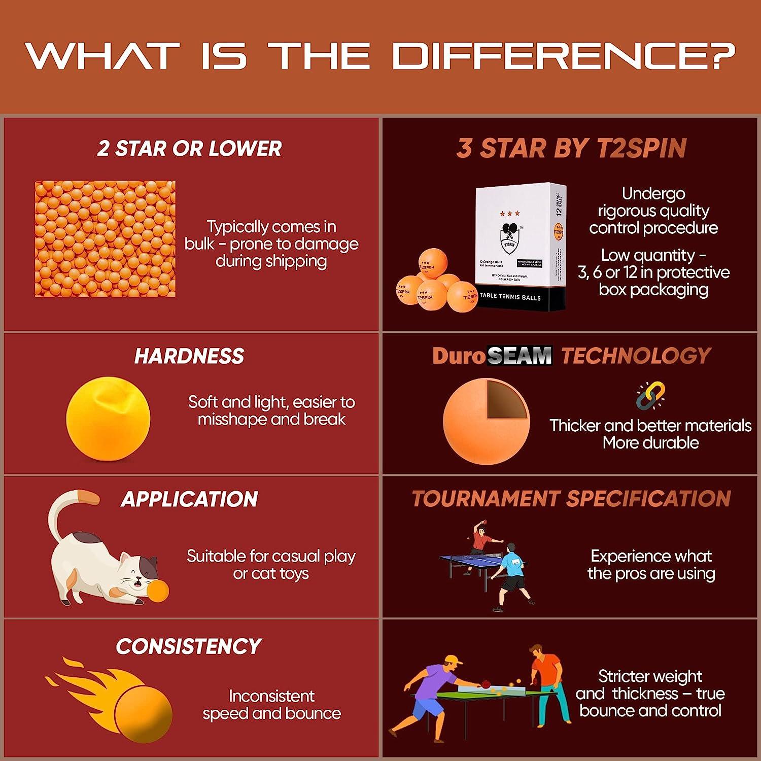 T2Spin Premium Ping Pong Gear - Table Tennis Set with 12 Balls | Ping ...