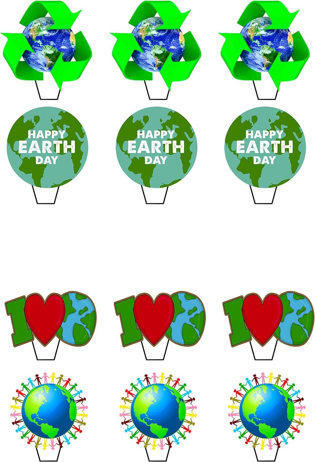 Made4You Earth Day - Edible Cupcake Toppers - Stand-up Wafer Cake ...