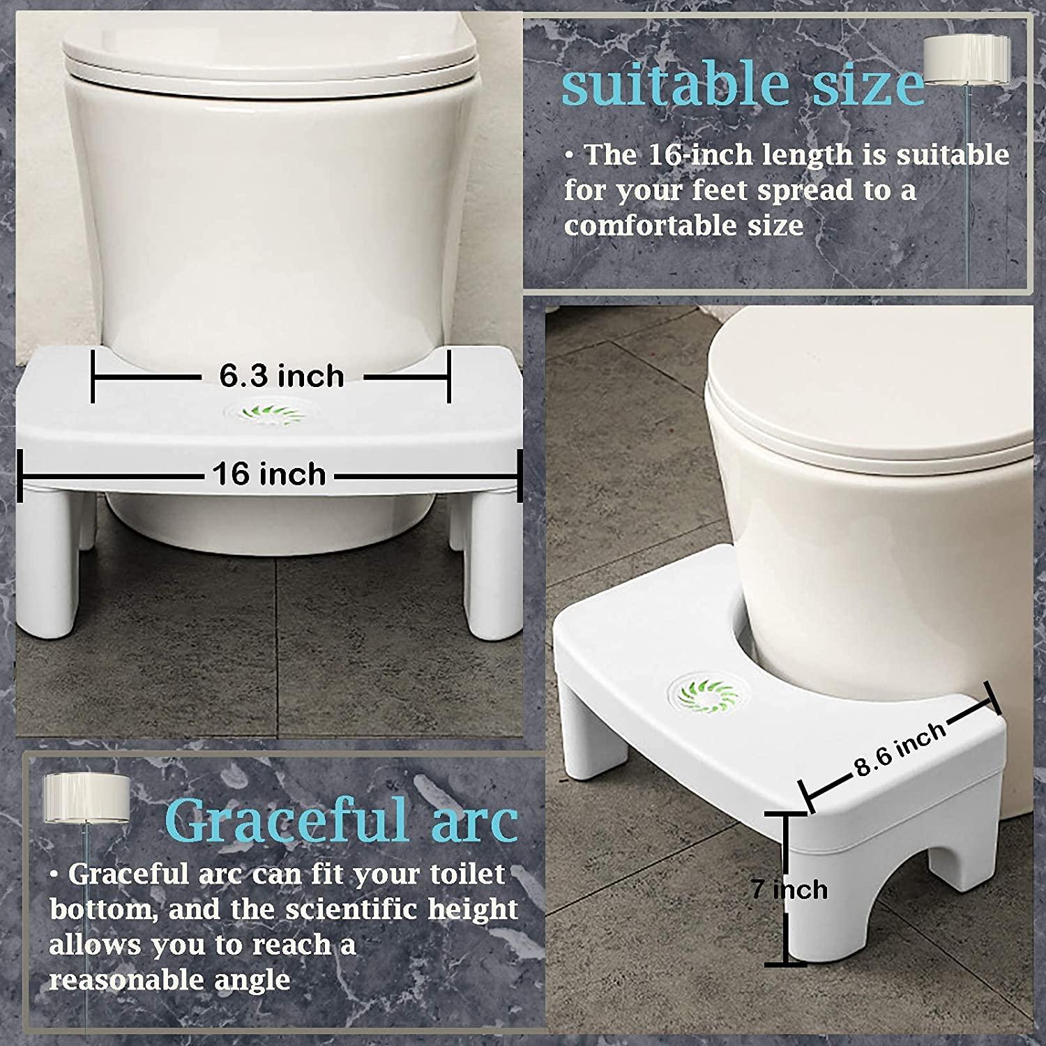 Foldable Toilet Stool for Adults - 7 Height Squat Stool with Fragrance ...