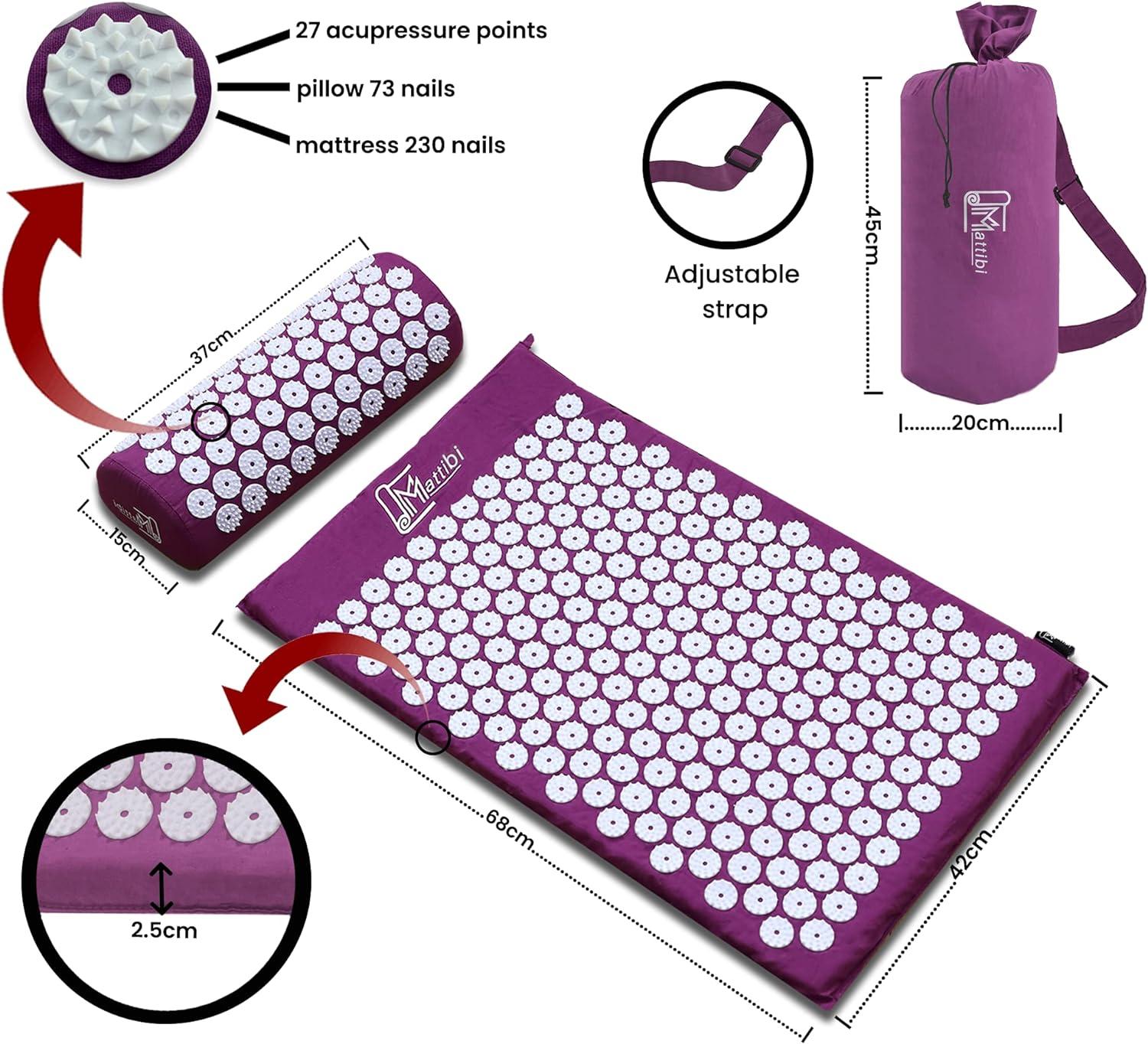 Buy Yantramatte Acupressure Mat & Pillow Set - Original Needle Mat for ...