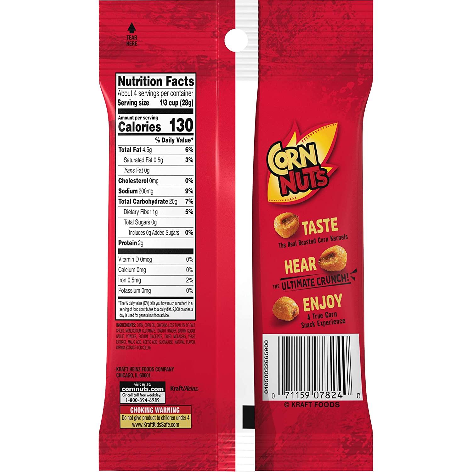 Corn Nuts Variety Pack 4oz (Pack of 5) - BBQ, Ranch, Chile Picante, Original, Jalapeno Cheddar ...