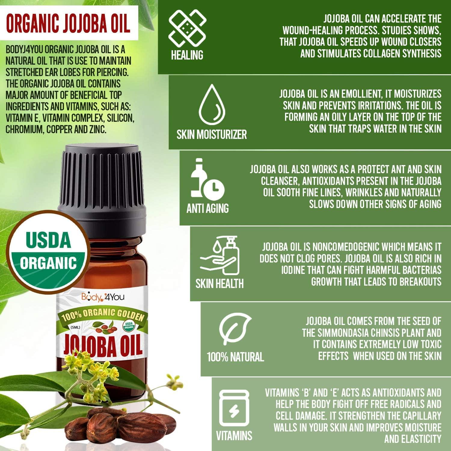 Bodyj4you 50pc Gauges Kit Ear Stretching Aftercare Jojoba Oil Wax 14g