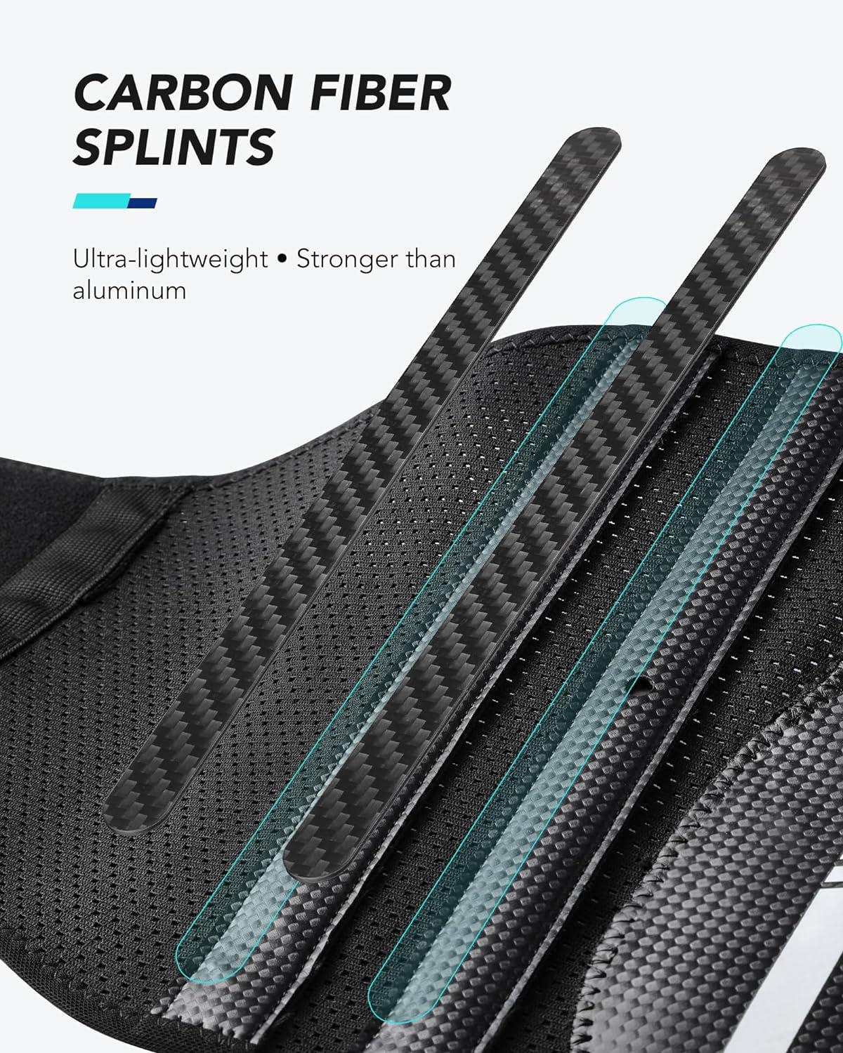 Fitomo Back Support Belt - Ergonomic Spine Curve, Carbon Fibre Splints ...