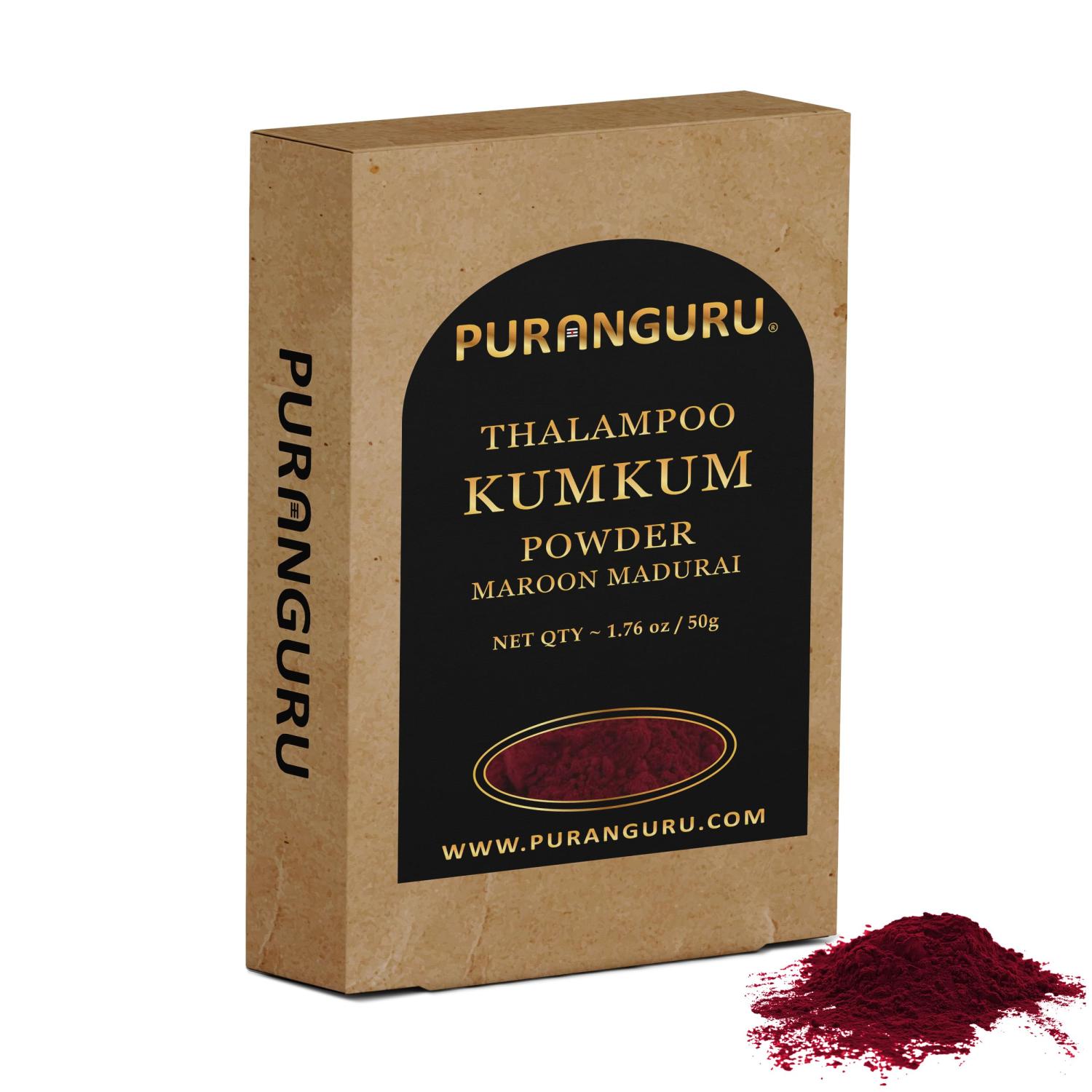 Thalampoo Kumkum Powder 50g - Maroon Hyacinth Flower Powder for Puja ...