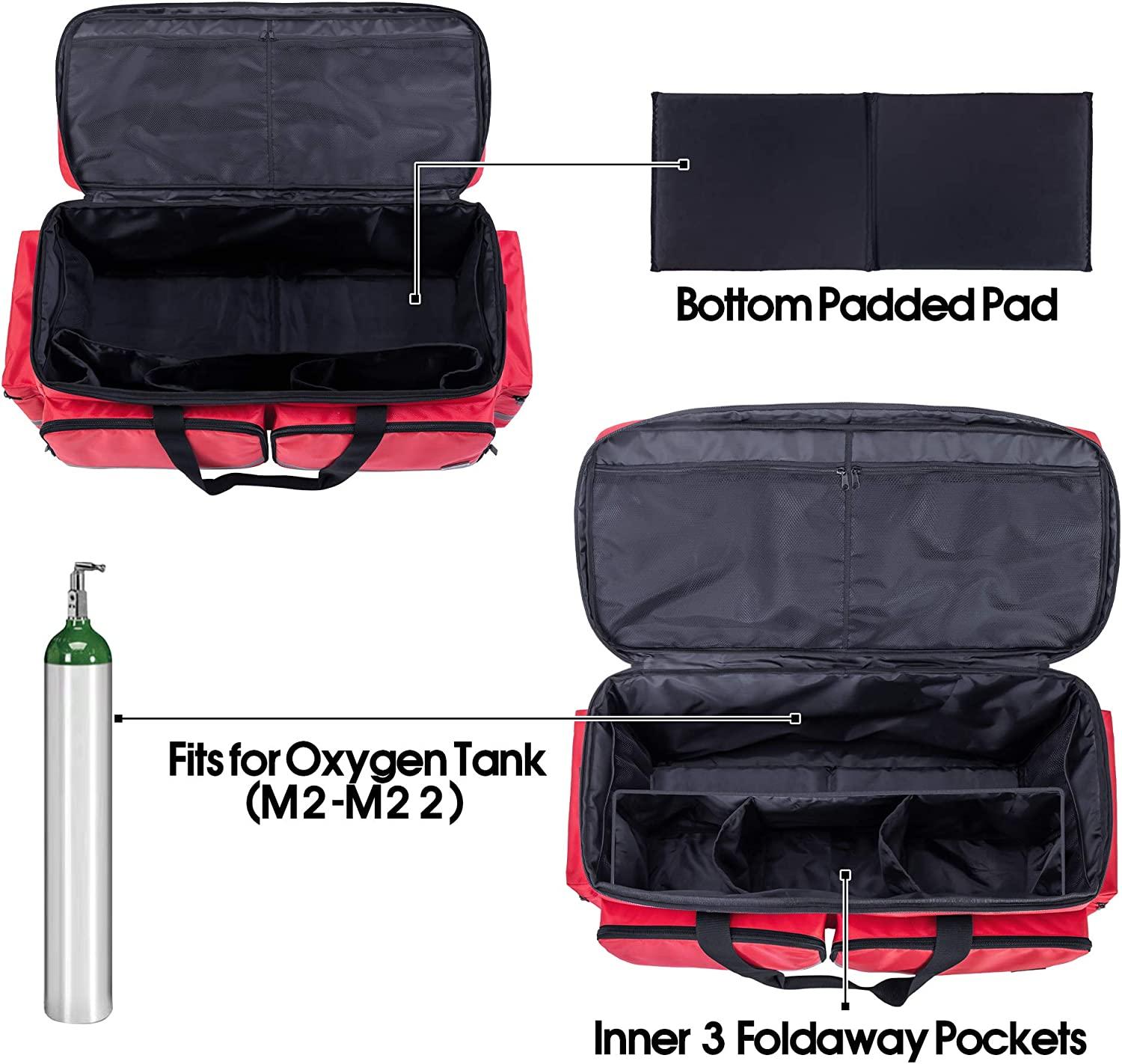 Trunab Emergency Medical Bag for Oxygen Tank - Red First Responder ...