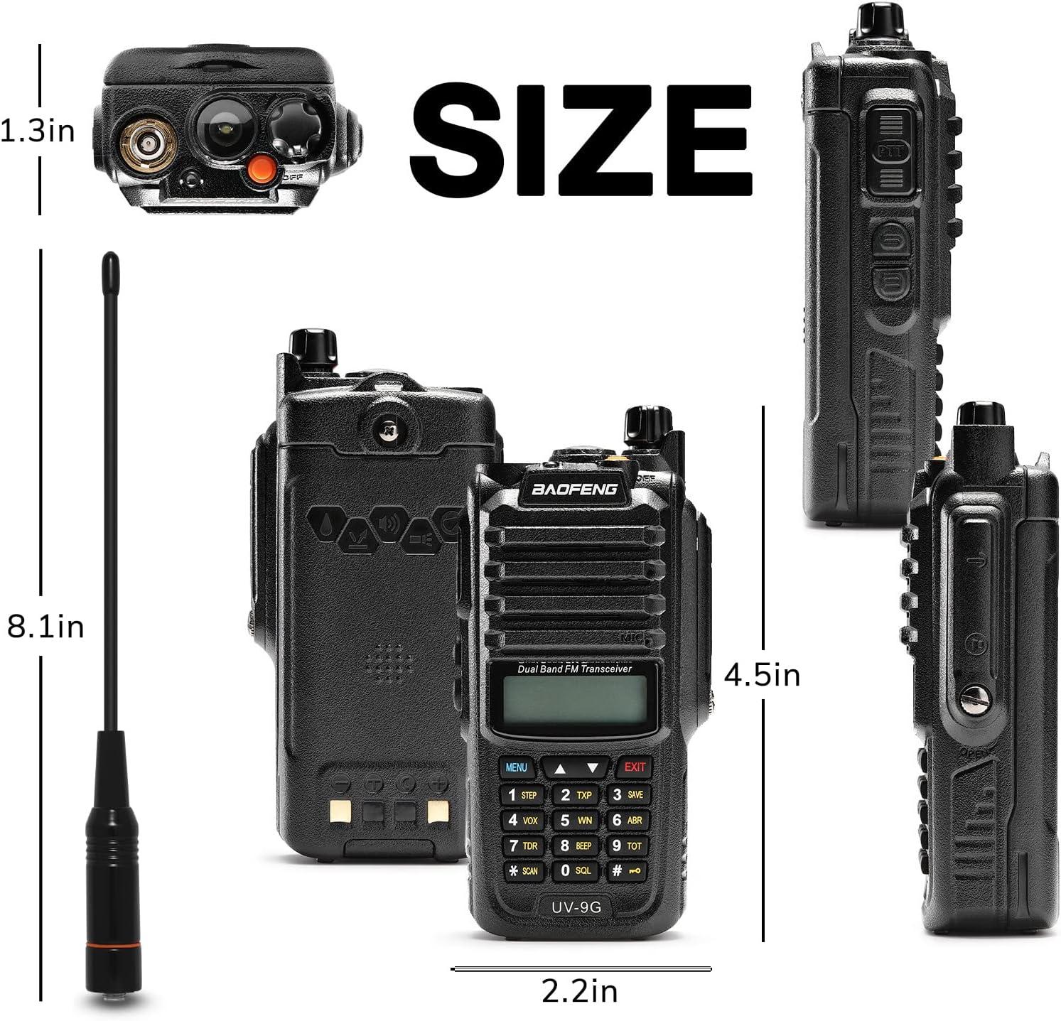 BAOFENG UV-9G GMRS Radio: Waterproof IP67, Long Range, Rechargeable ...