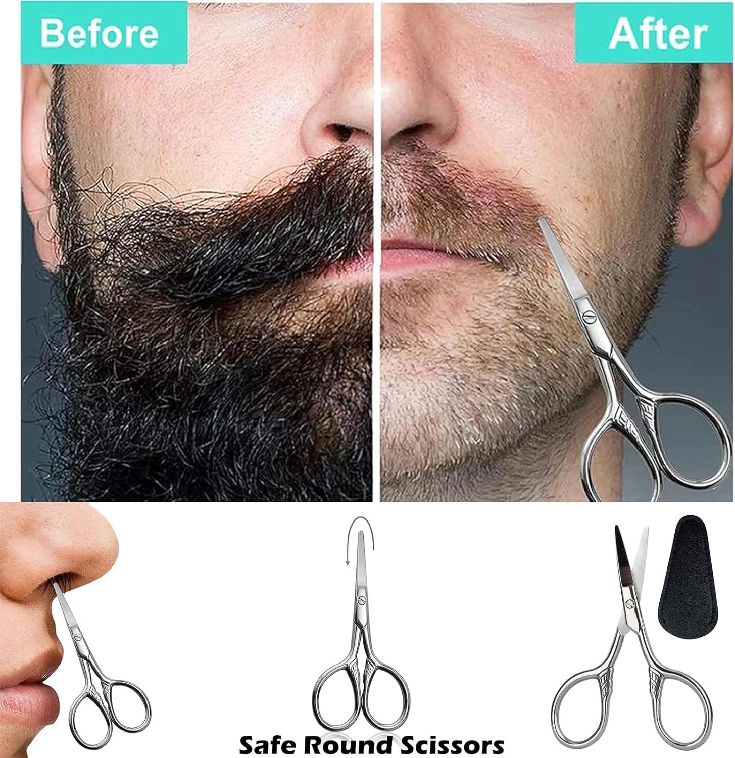 Beard and Nose Hair Scissors - Sharp Trimming Tool for Men and Women ...