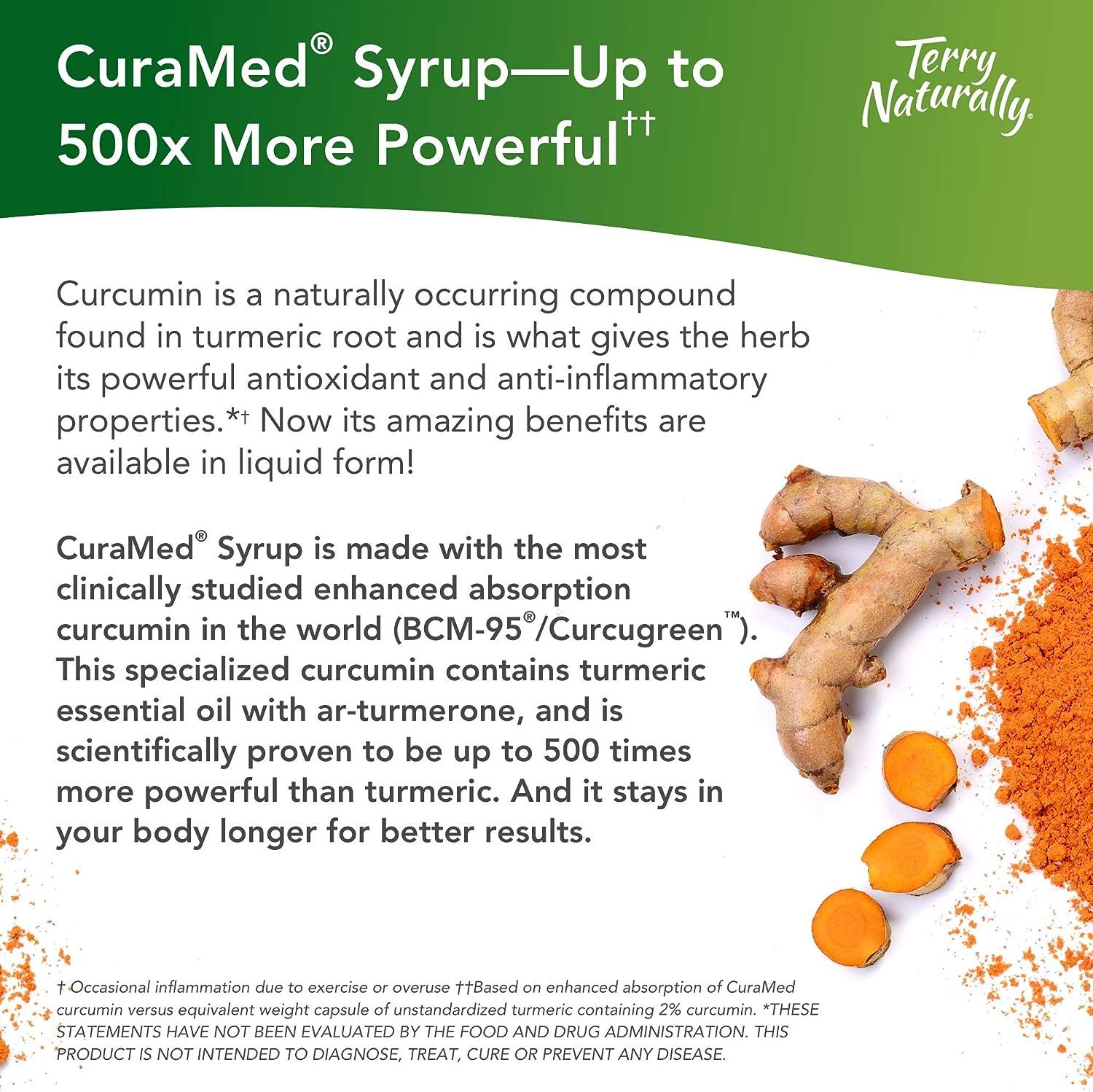 Terry Naturally CuraMed Syrup - 250mg BCM-95 Curcumin - Supports ...