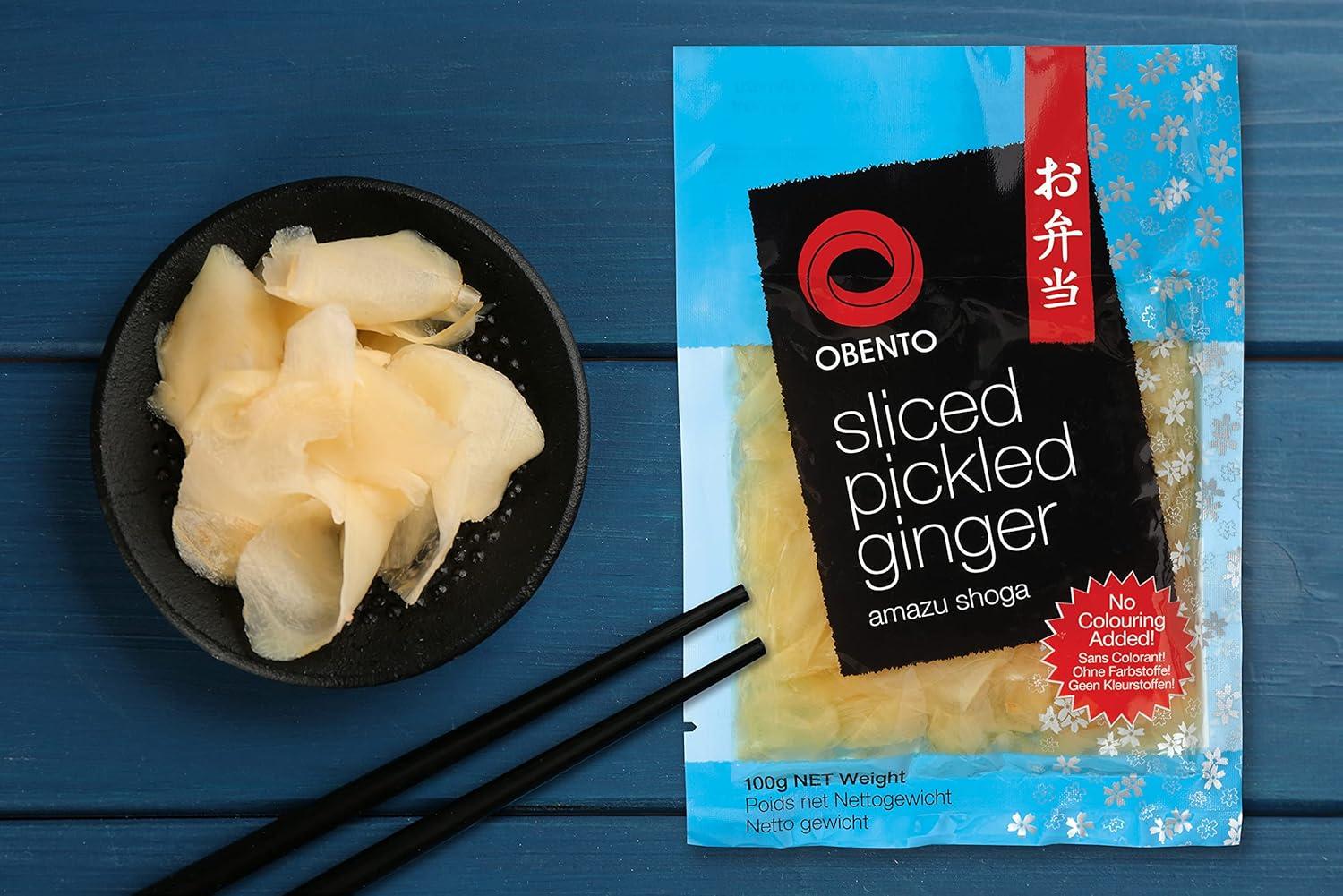 Obento Sliced Pickled Ginger - 100g (Pack of 4) | Authentic Japanese ...