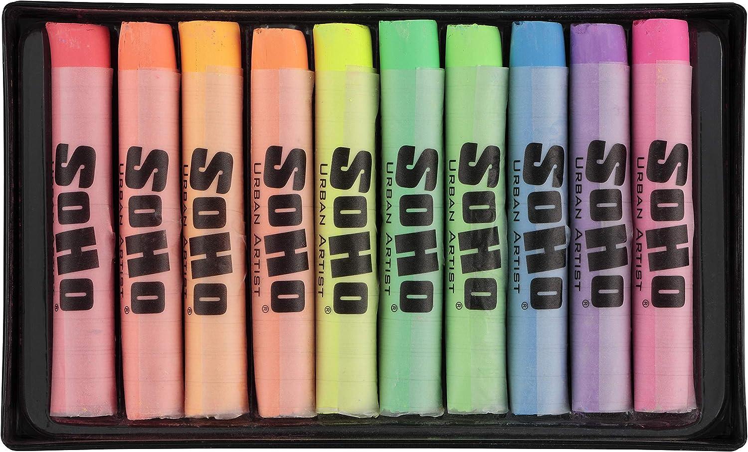 Soho Urban Artist Soft Pastels Set - 10 Vibrant Neon Colors for Art ...