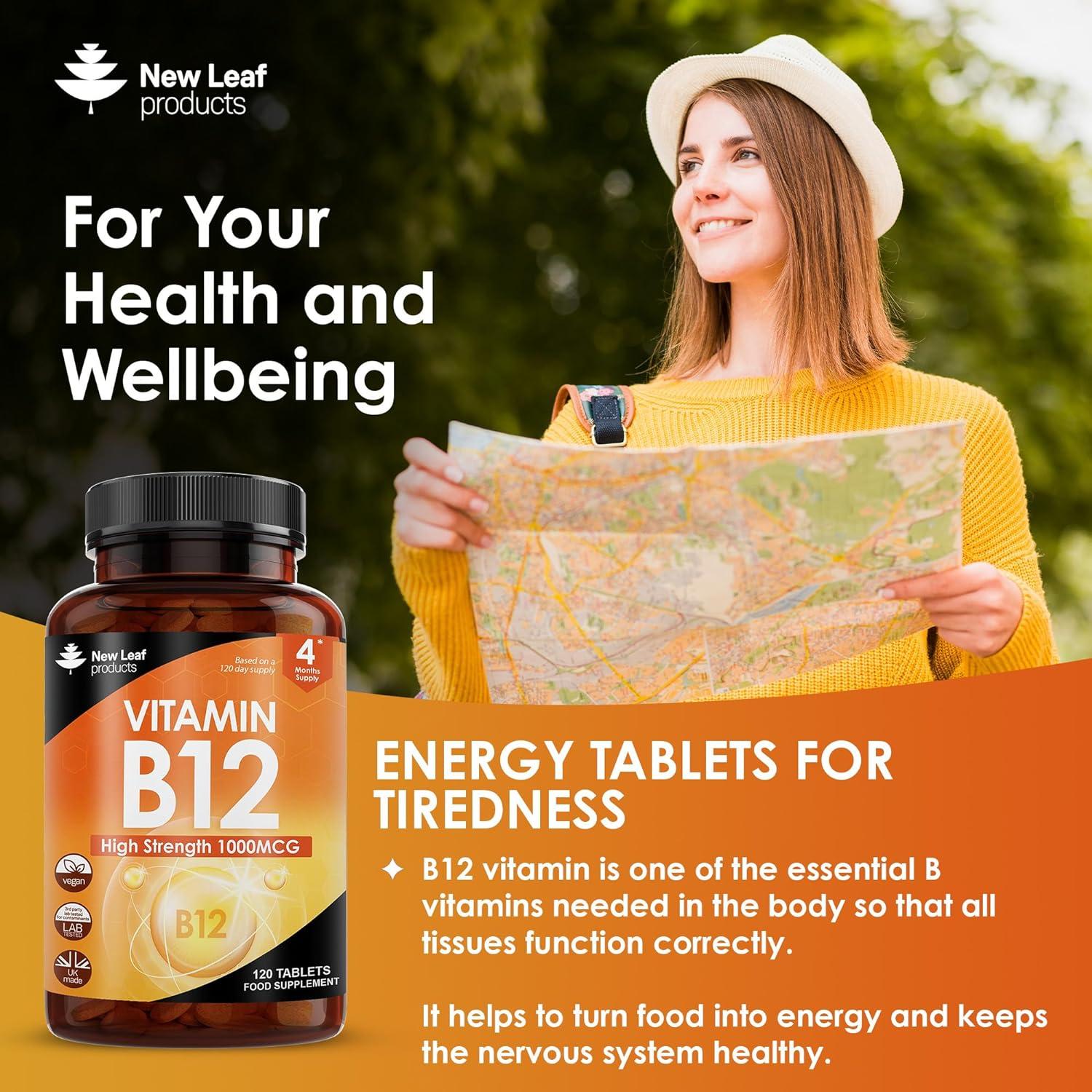 High Strength 1000mcg Vegan B12 Methylcobalamin Tablets - Reduce ...