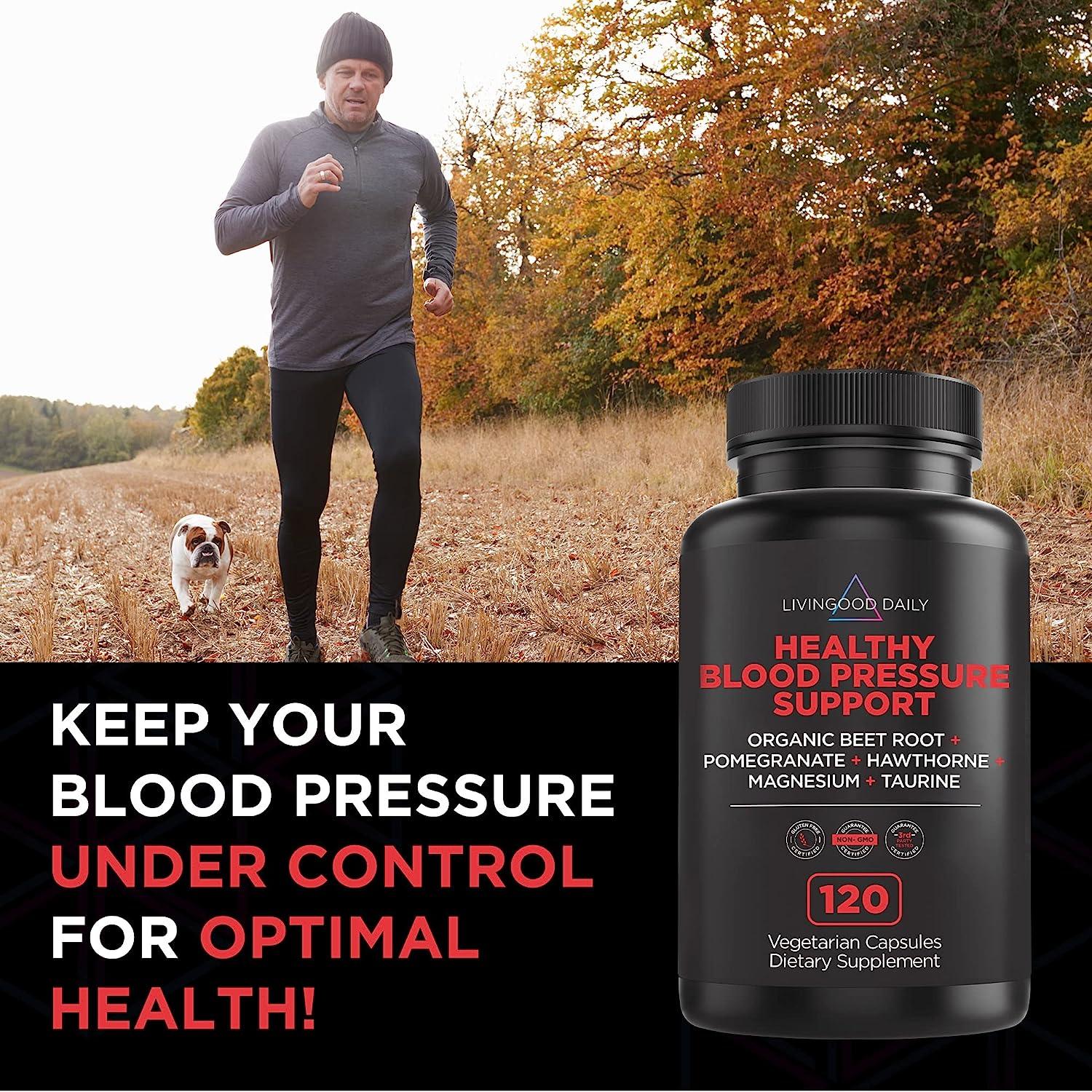 Livingood Daily Healthy Blood Pressure Supplement - 120 Capsules with ...